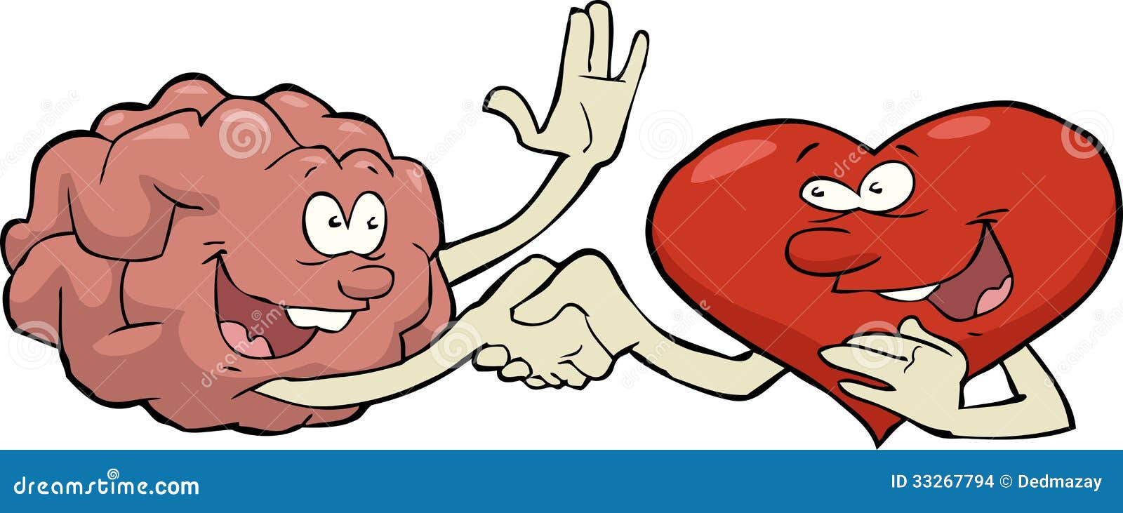 Corazón y cerebro ilustración del vector. Ilustración de feliz - 33267794