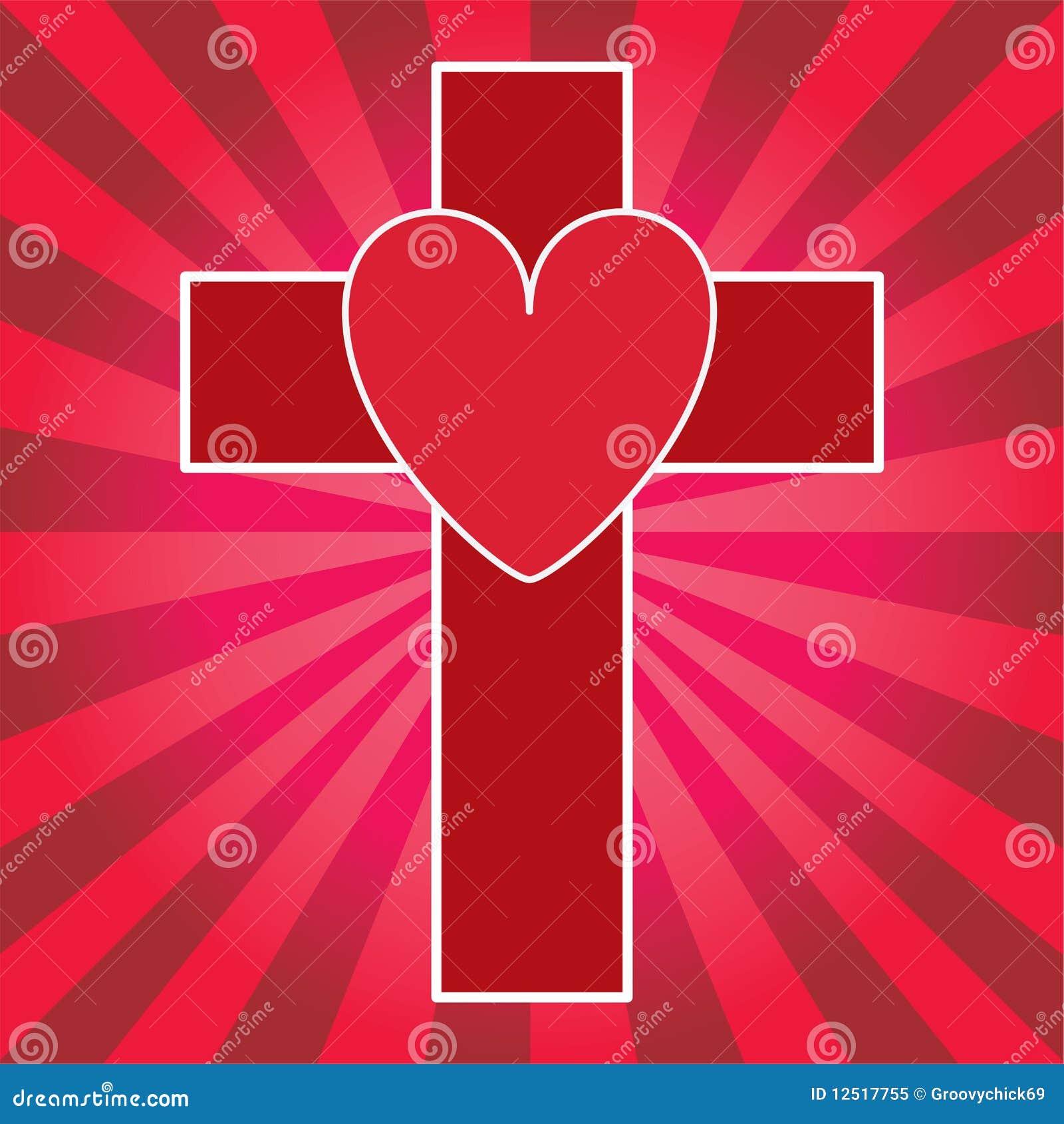 Corazón y cruz ilustración del vector. Ilustración de irradie - 12517755