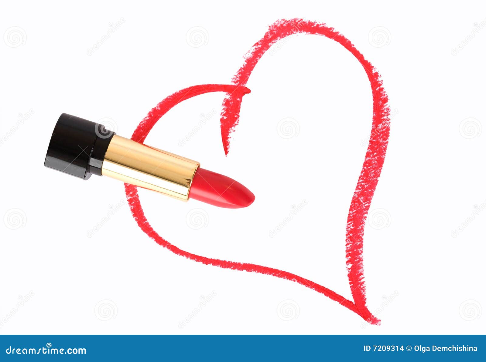 Corazón y lápiz labial foto de archivo. Imagen de contorno - 7209314