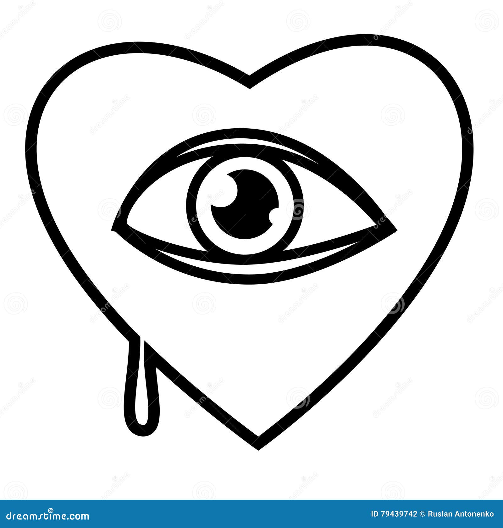 Corazón y ojo ilustración del vector. Ilustración de centro - 79439742