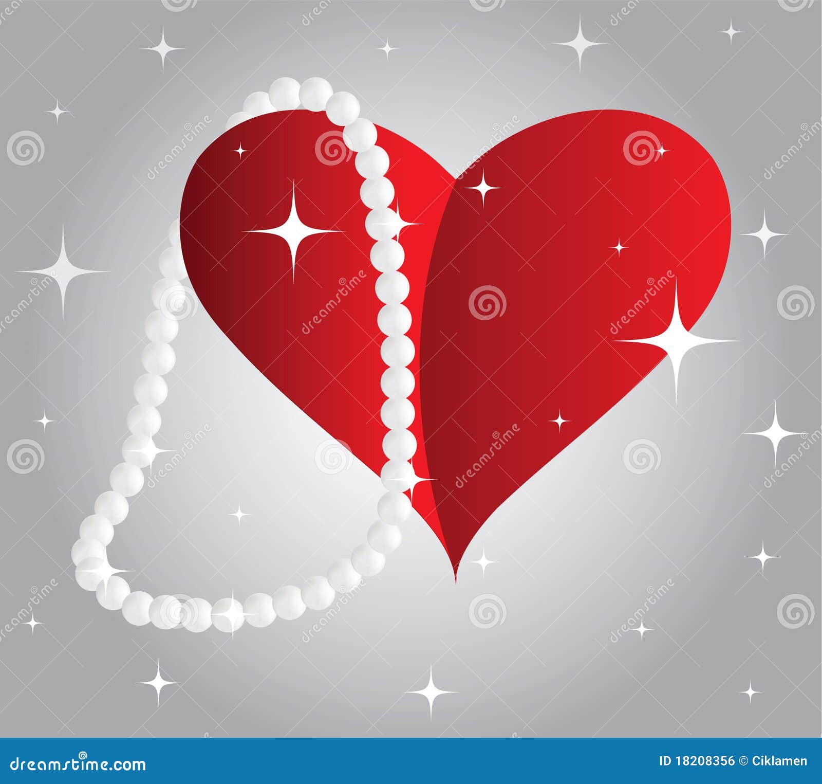 Corazón y una perla ilustración del vector. Ilustración de amargura ...