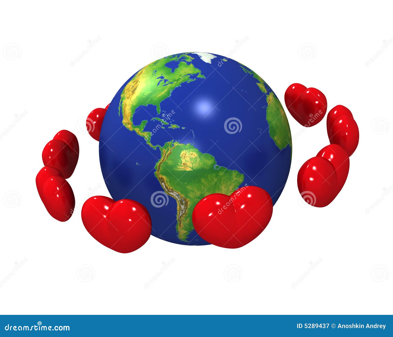 Corazones Alrededor De La Tierra Stock de ilustración - Ilustración de ...