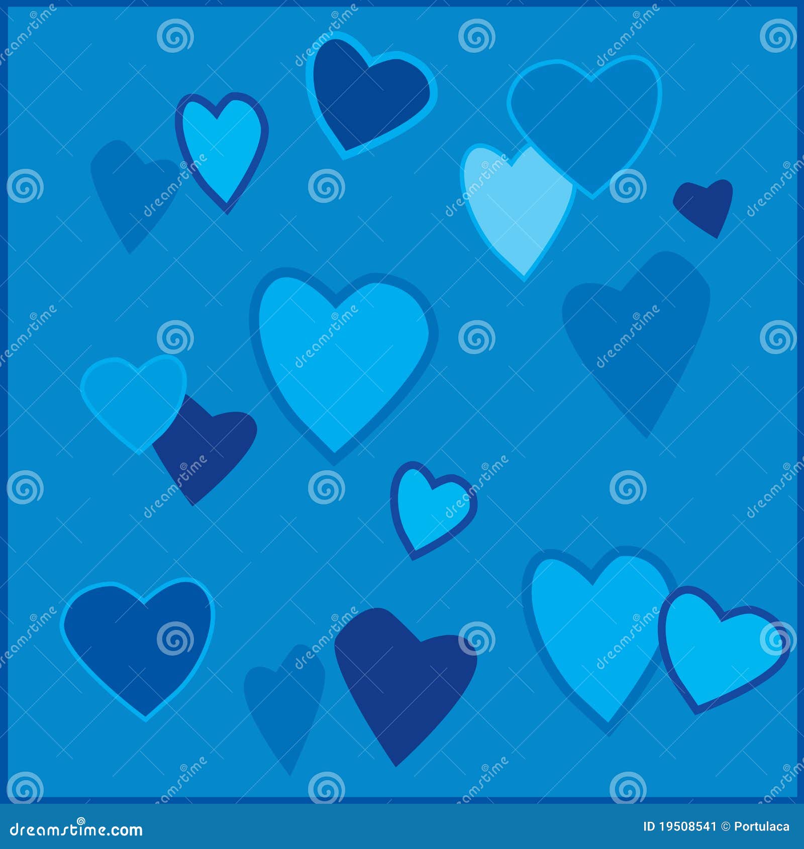 Corazones azules ilustración del vector. Ilustración de lazo - 19508541