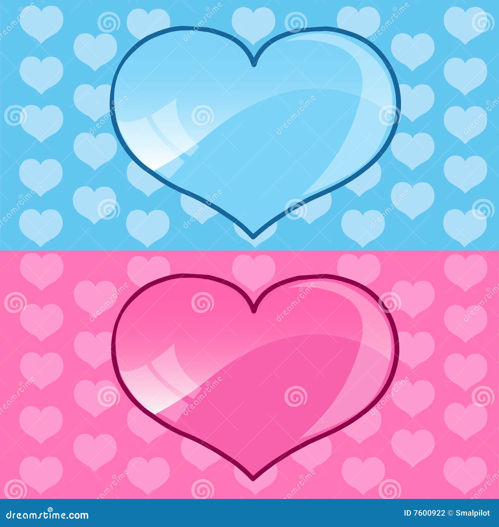 Corazones azules y rosados ilustración del vector. Ilustración de ...