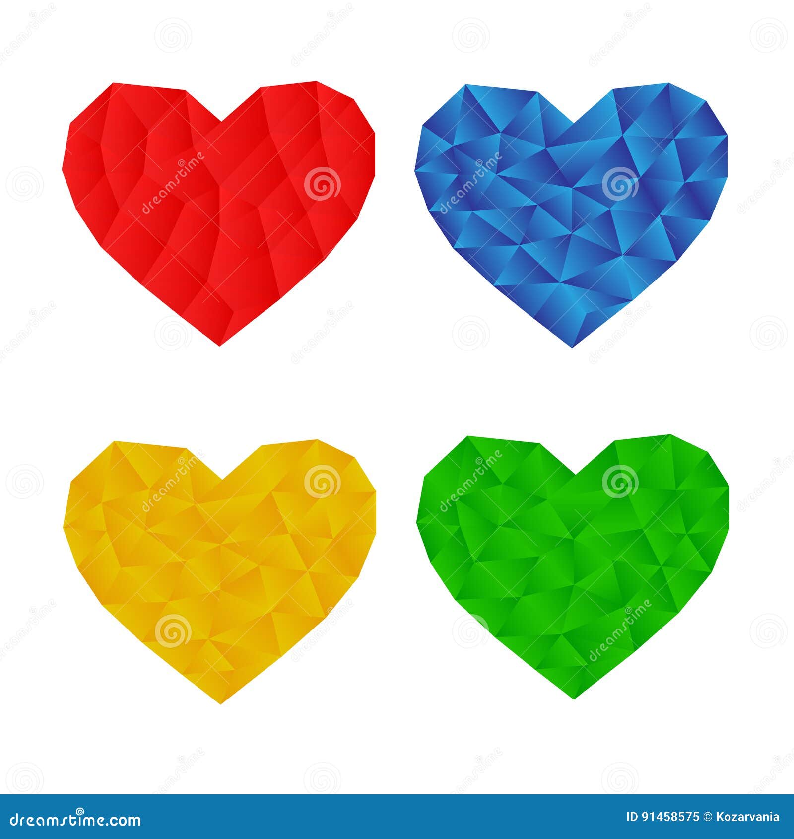 Corazones Brillantes Determinados Ilustración del Vector - Ilustración ...