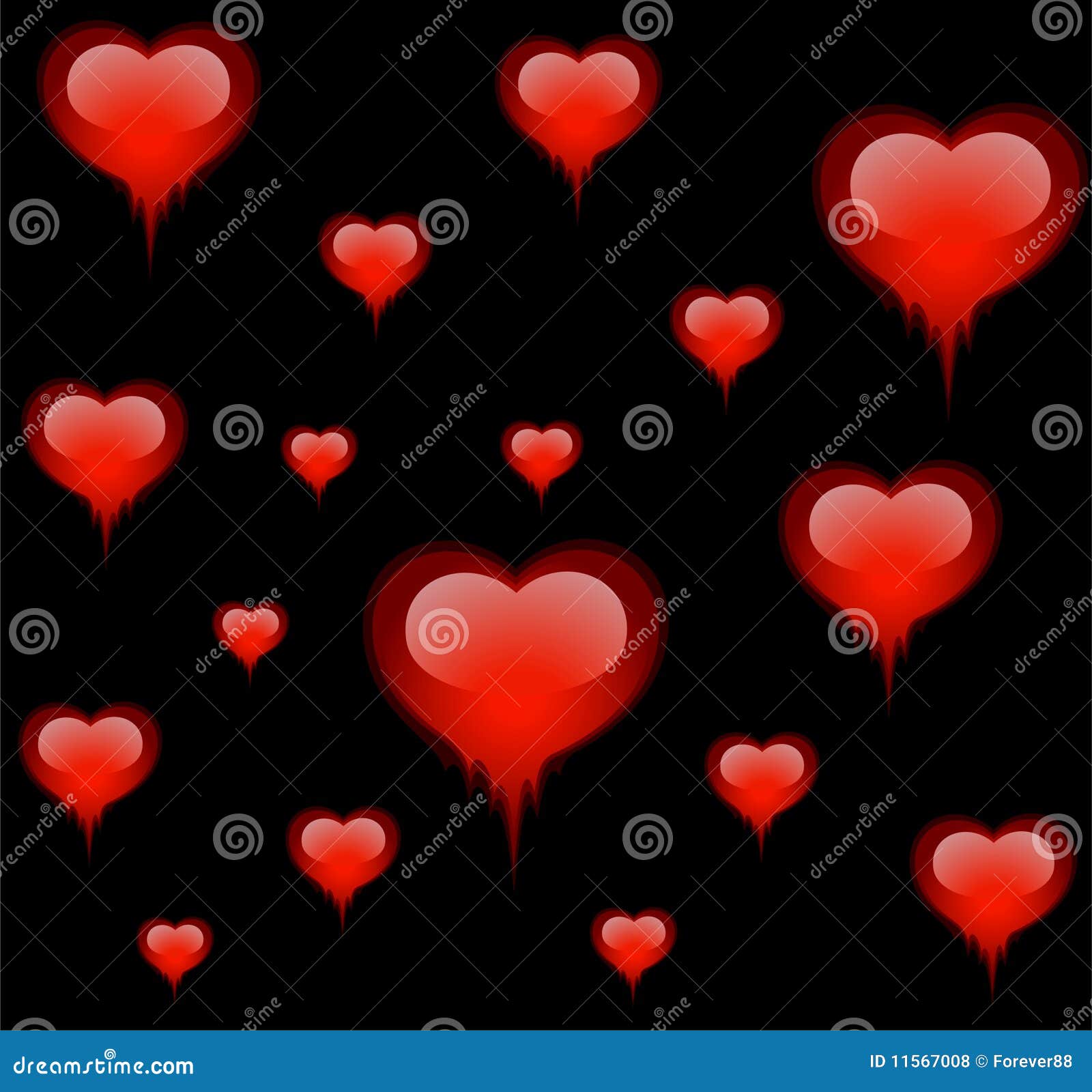 Corazones Brillantes Hermosos Stock de ilustración - Ilustración de ...