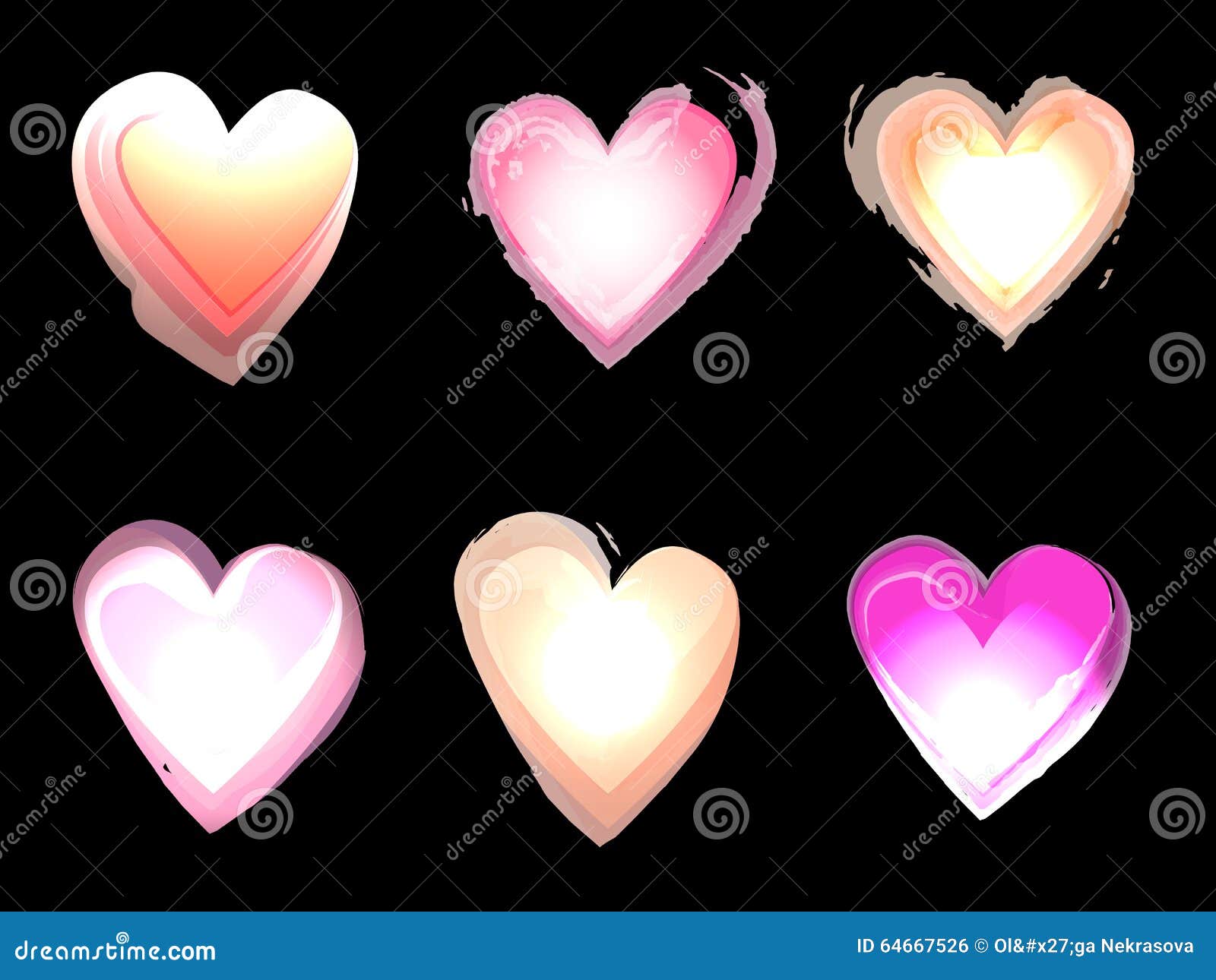 Corazones Brillantes Hermosos Ilustración del Vector - Ilustración de ...