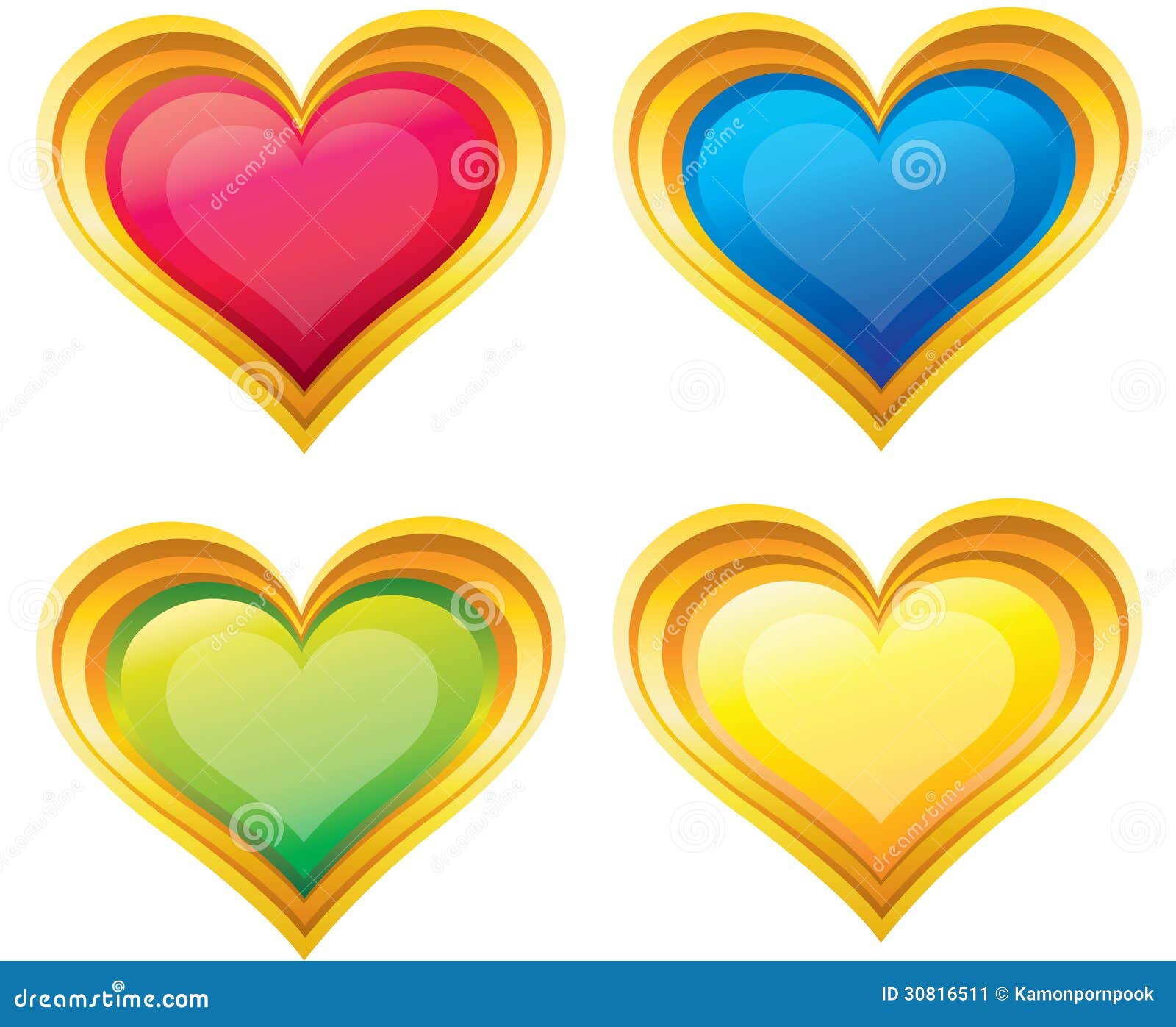 Corazones coloridos ilustración del vector. Ilustración de dulce - 30816511