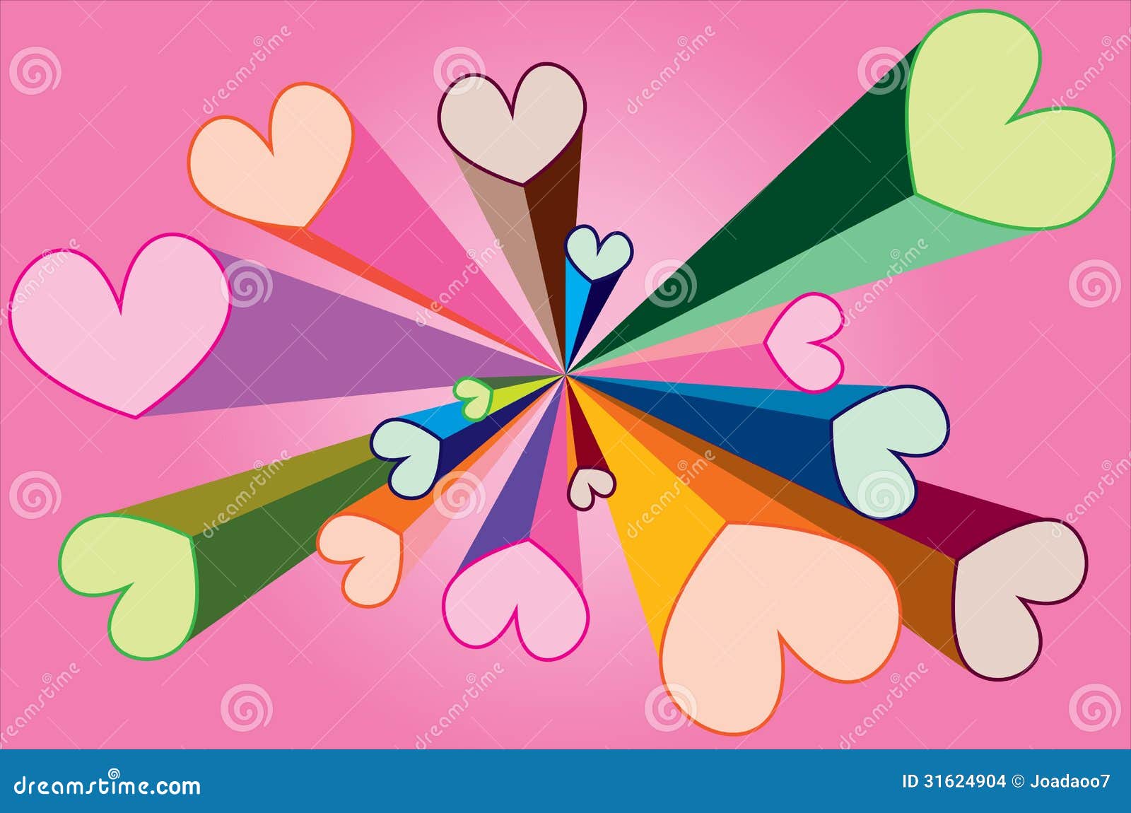 Corazones coloridos stock de ilustración. Ilustración de concepto ...