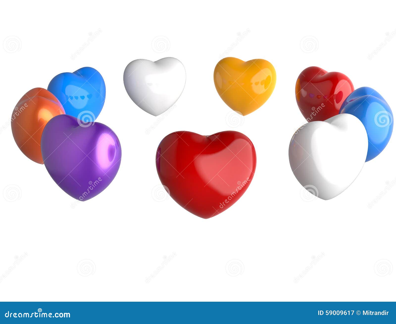 Corazones coloridos stock de ilustración. Ilustración de cuidado - 59009617