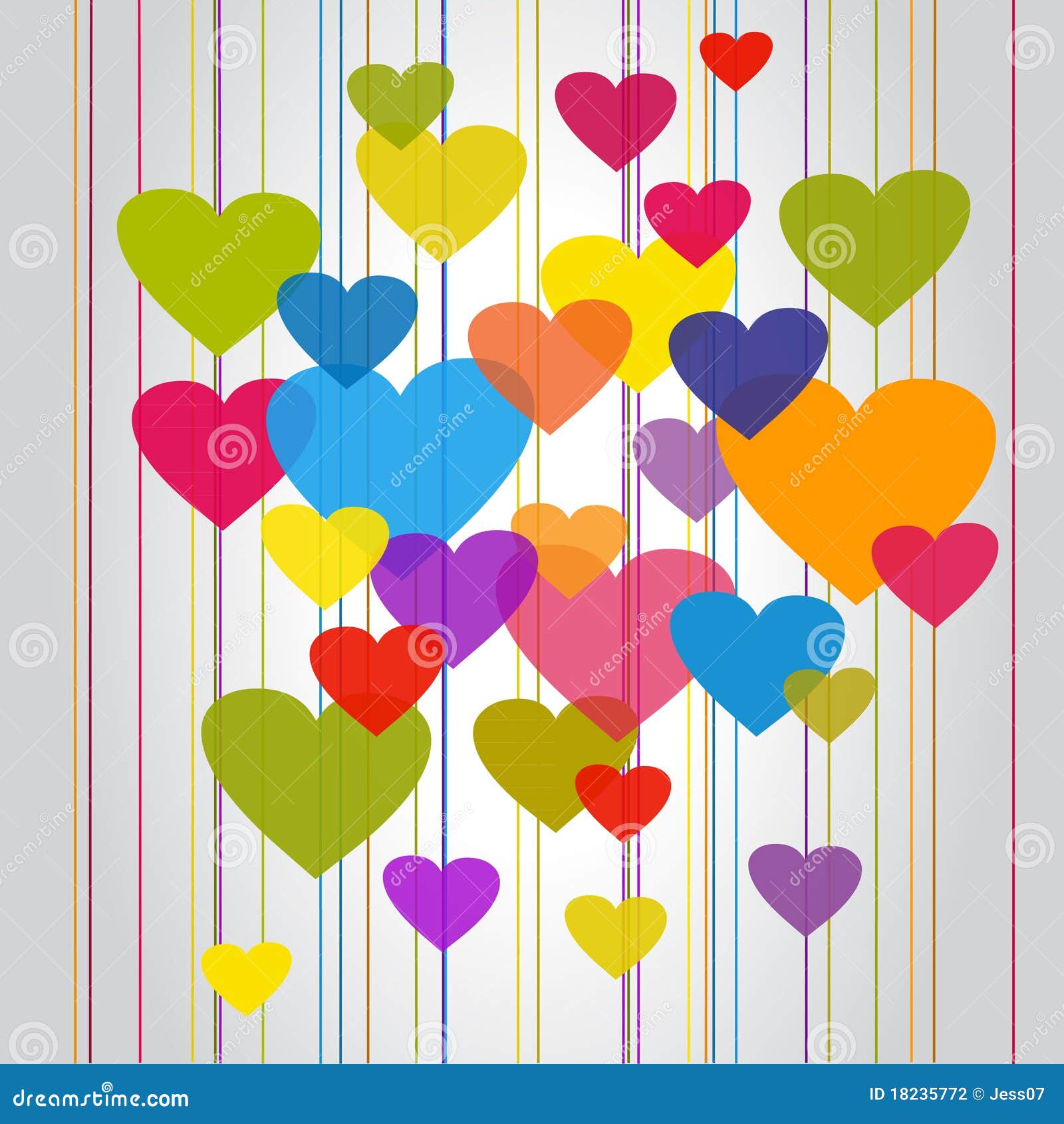 Corazones Coloridos Transparentes Stock de ilustración - Ilustración de ...