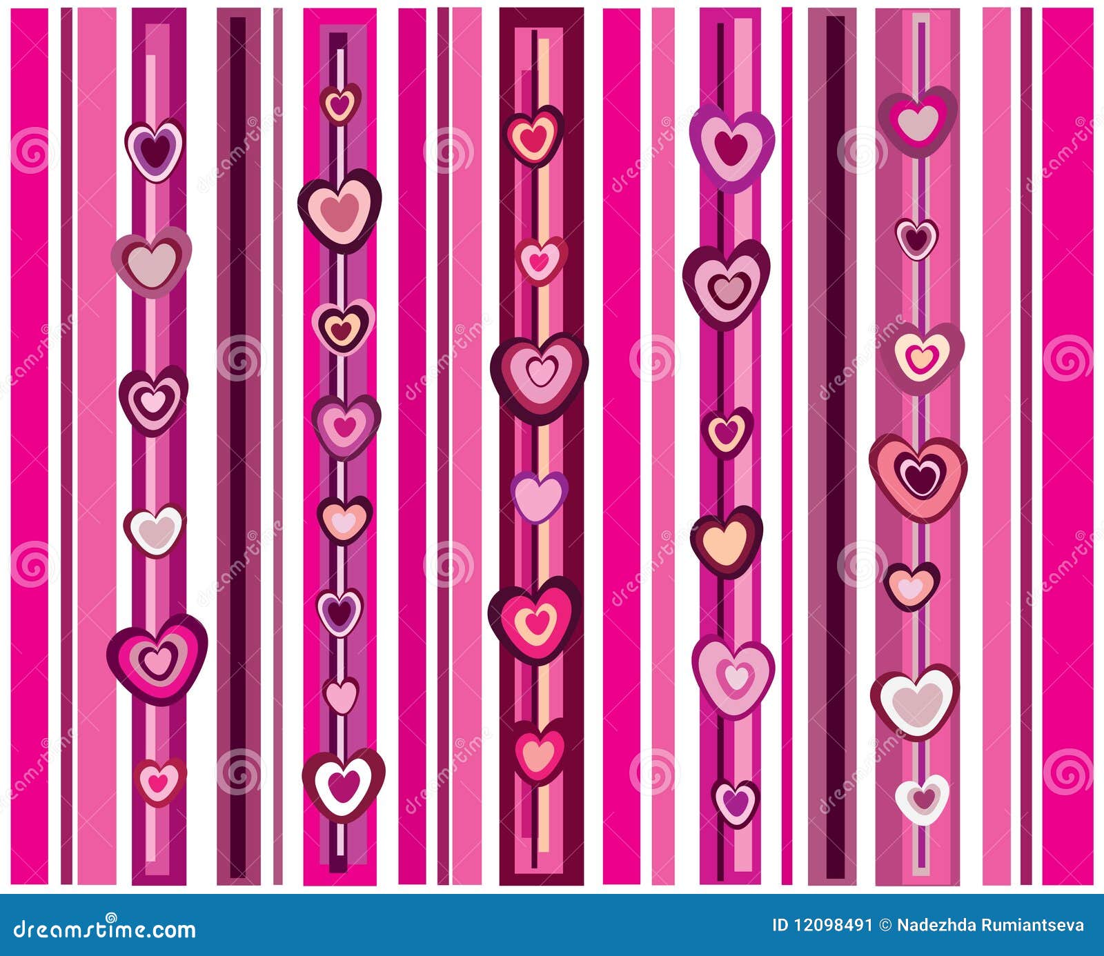 Corazones con las rayas ilustración del vector. Ilustración de dulzura ...