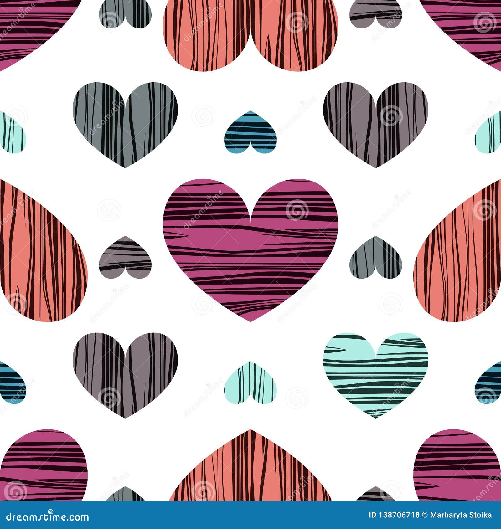 Corazones con las rayas ilustración del vector. Ilustración de negro ...