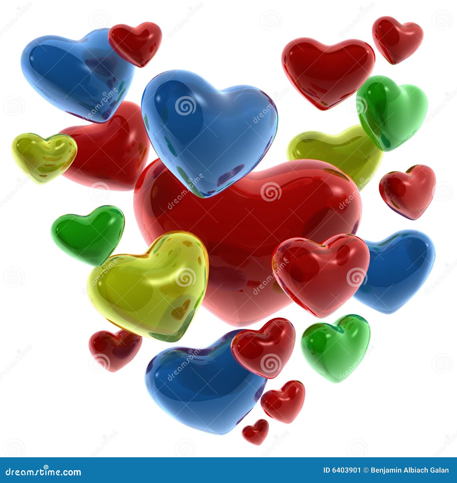 Corazones de colores stock illustration. Illustration of heart - 6403901