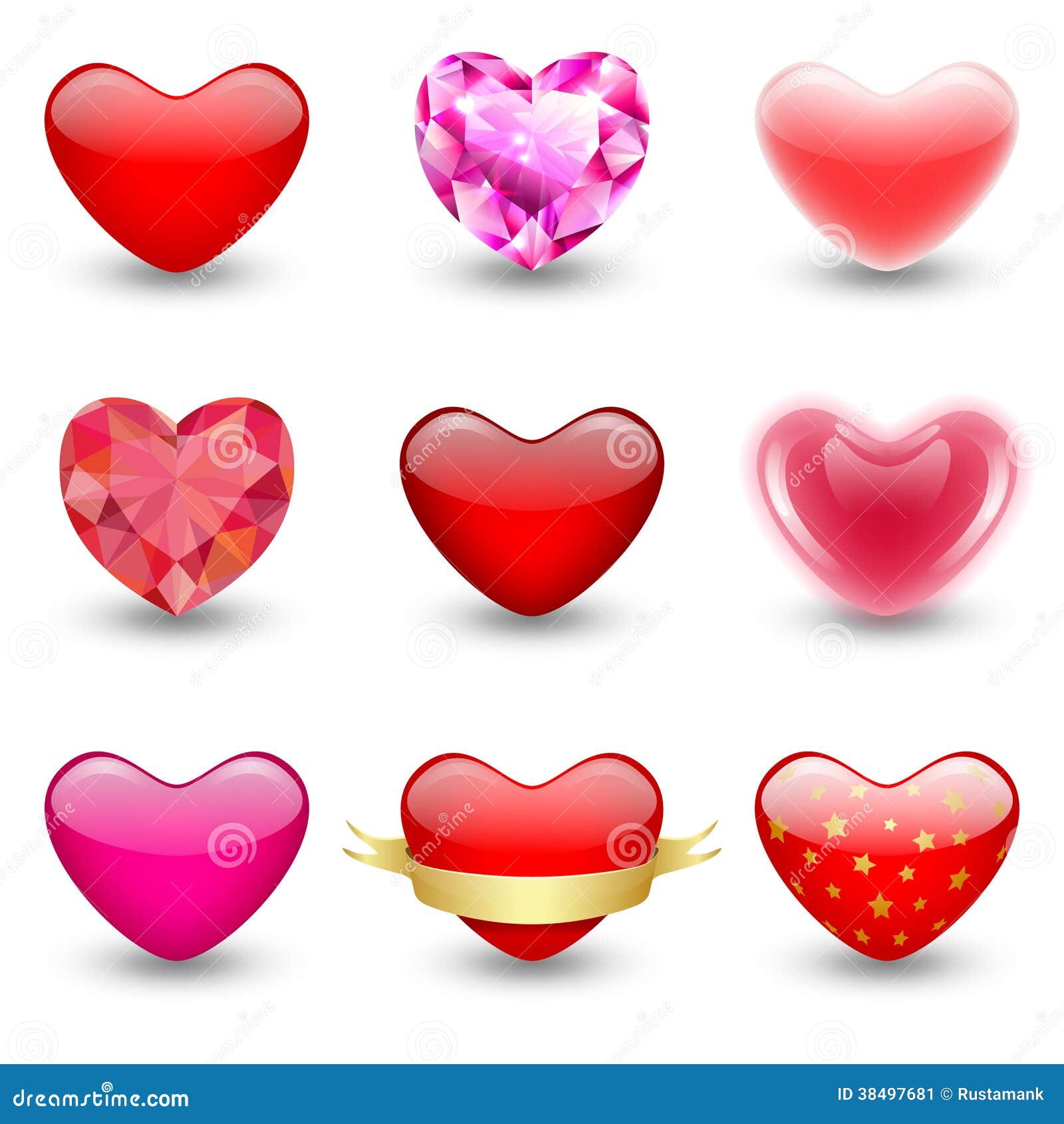 Corazones de los iconos ilustración del vector. Ilustración de regalo ...