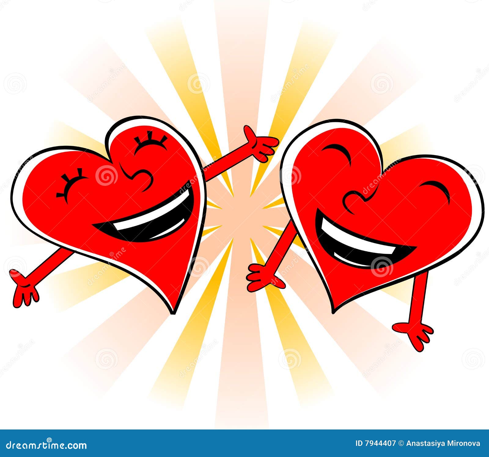 Corazones de risa ilustración del vector. Ilustración de historieta ...