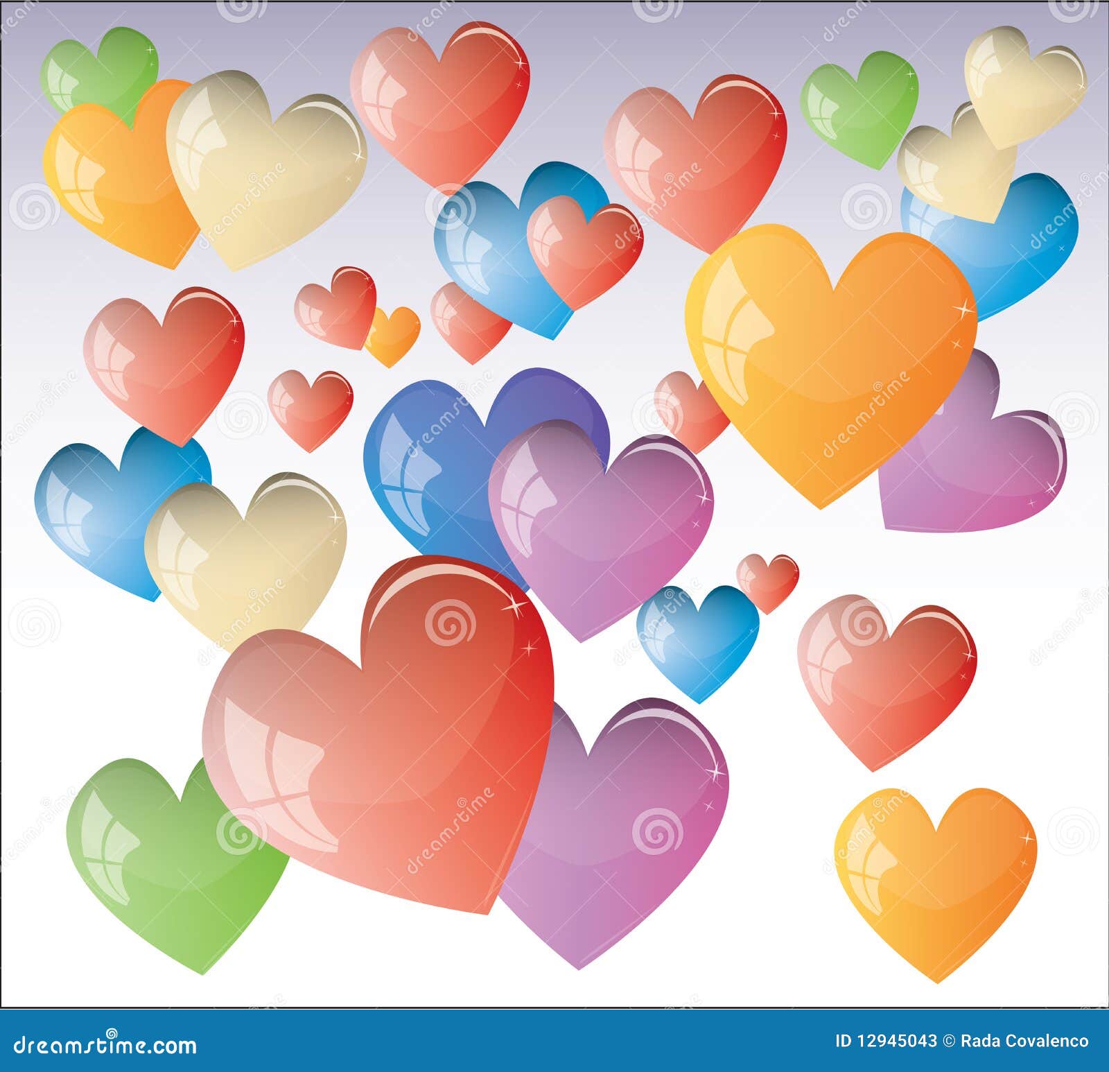 Corazones del color ilustración del vector. Ilustración de valentina ...