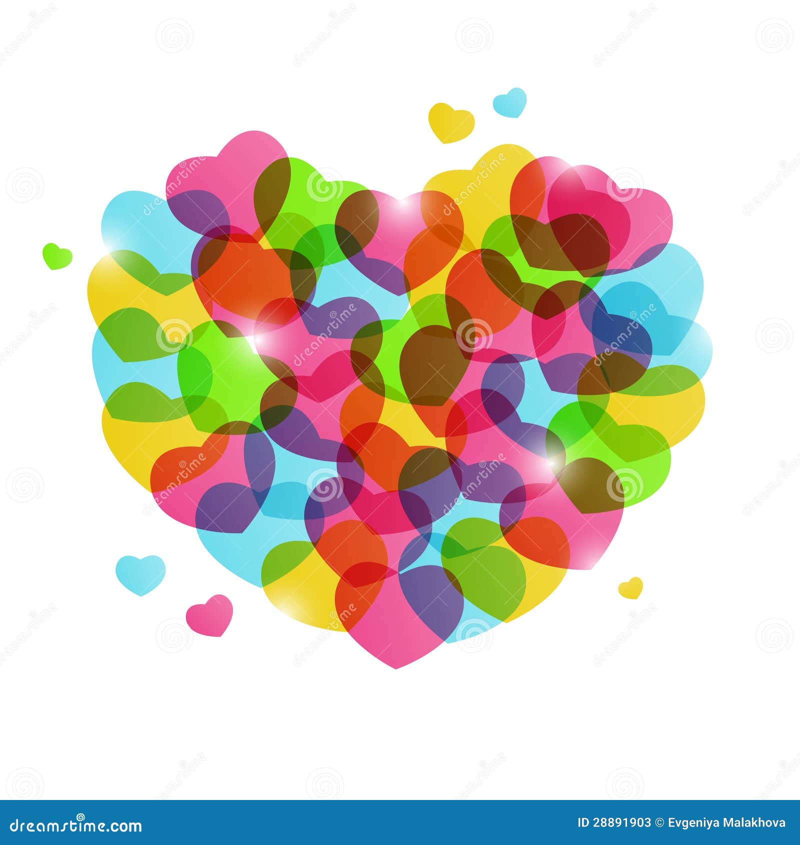 Corazones del color ilustración del vector. Ilustración de arte - 28891903