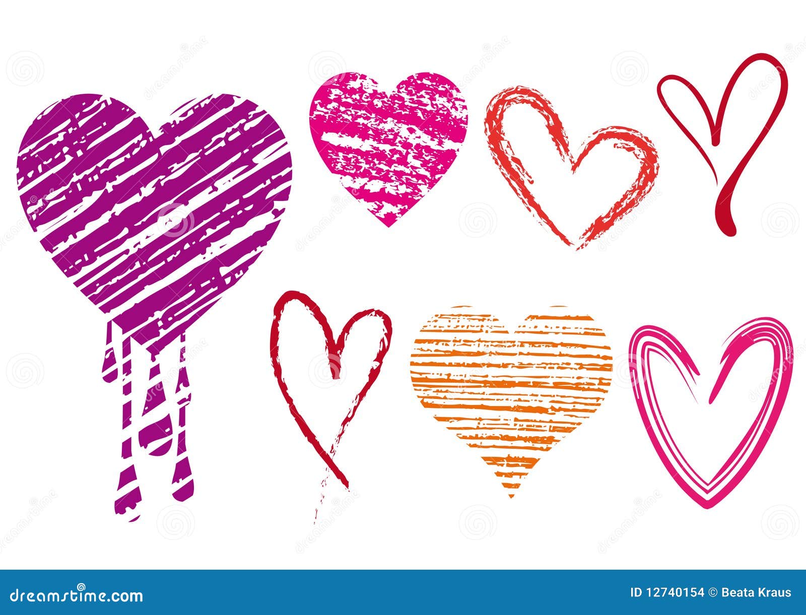 Corazones Del Garabato, Vector Ilustración del Vector - Ilustración de ...