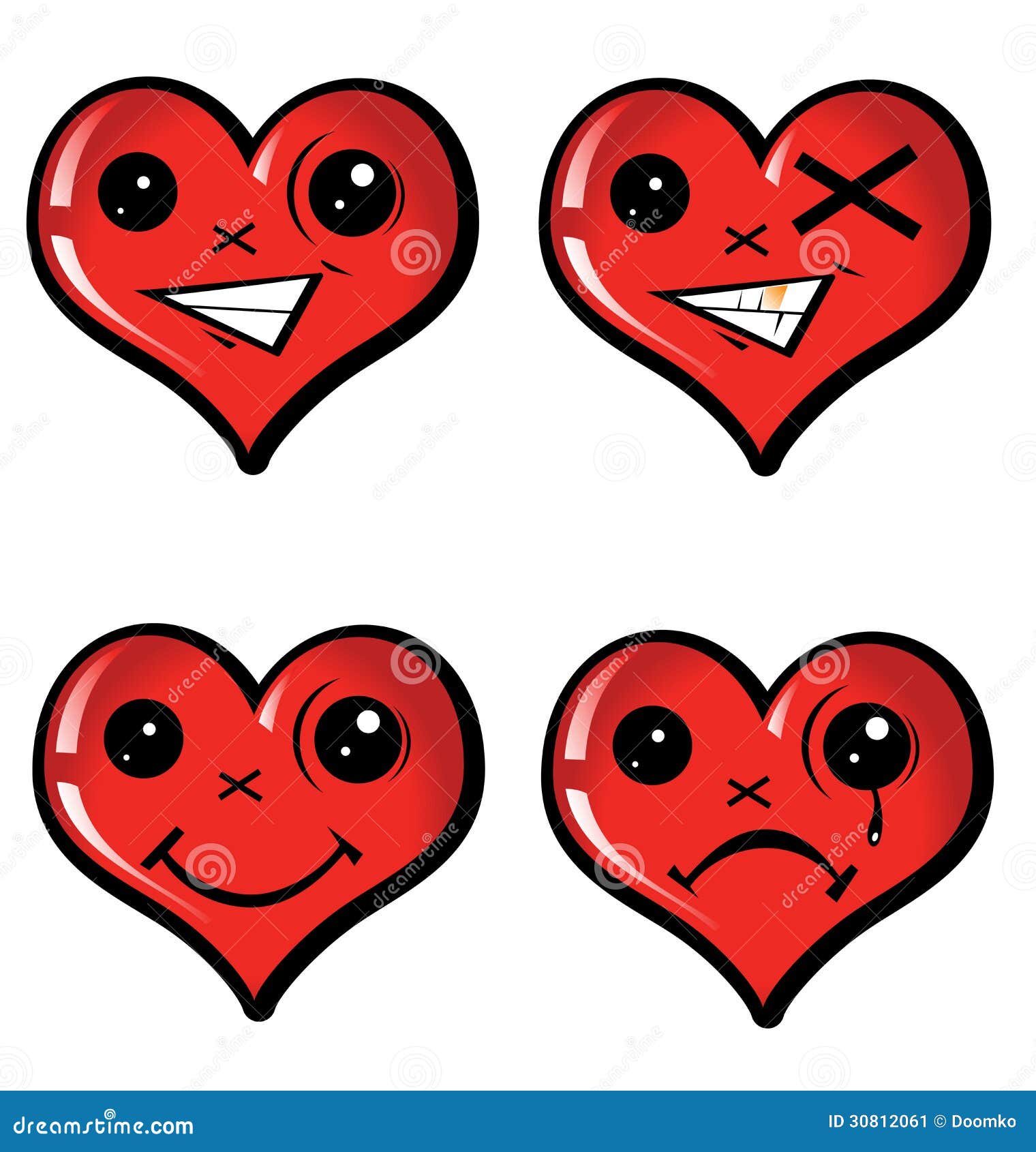 Corazones Emocionales Determinados Ilustración del Vector - Ilustración ...