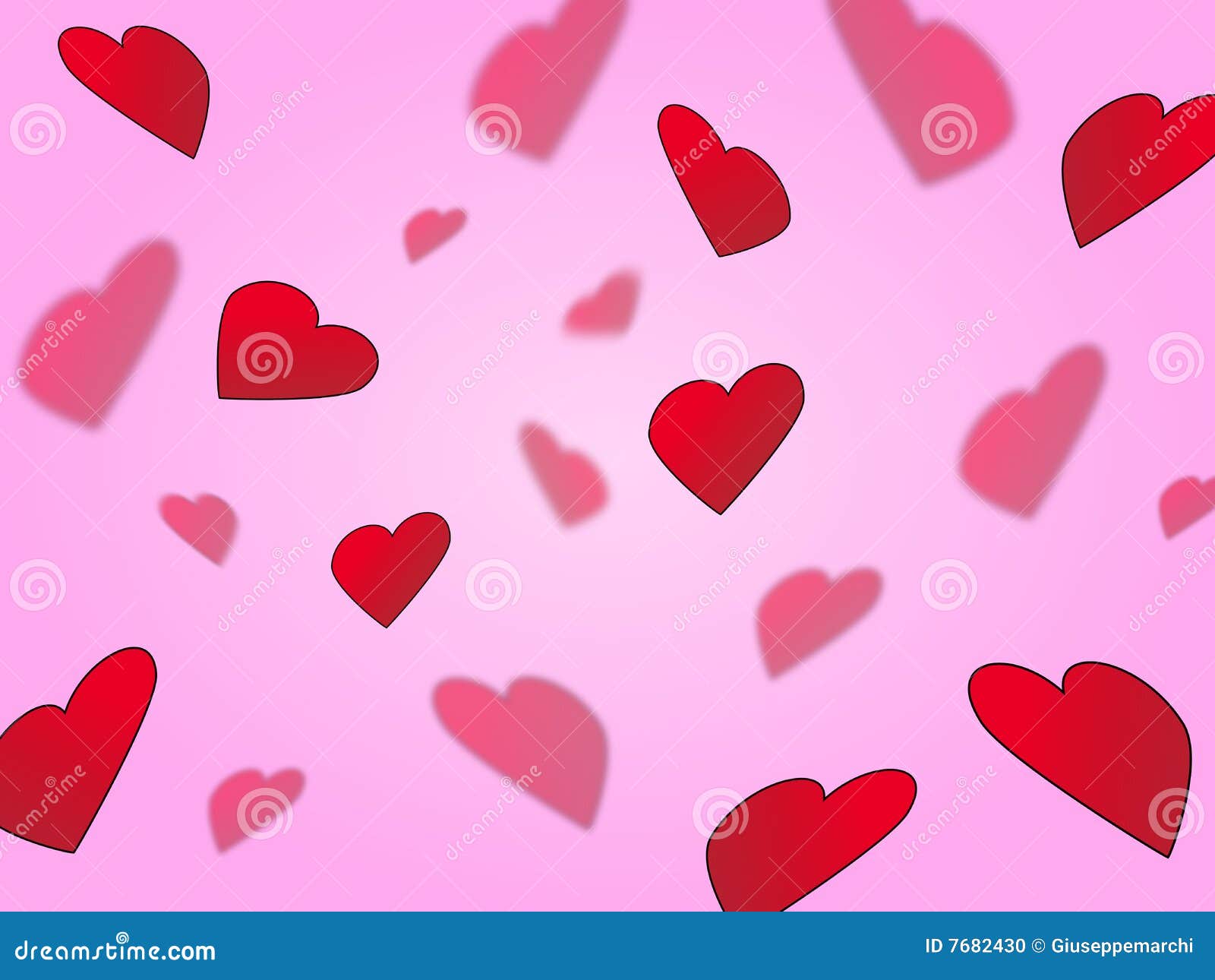 Corazones en color de rosa stock de ilustración. Ilustración de fondo ...