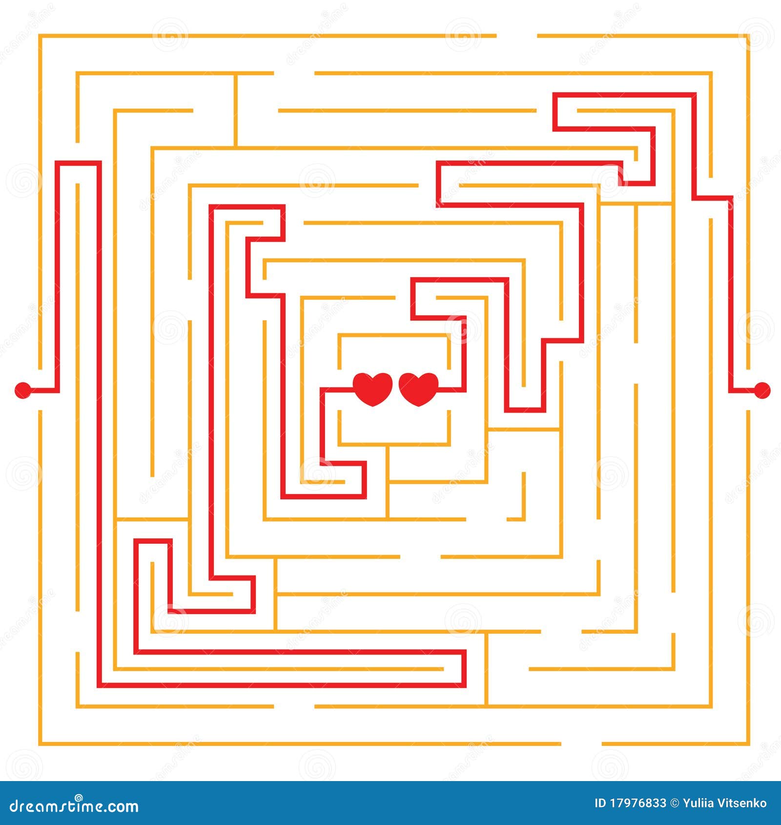 Corazones En Laberinto Del Amor Ilustración del Vector - Ilustración de ...