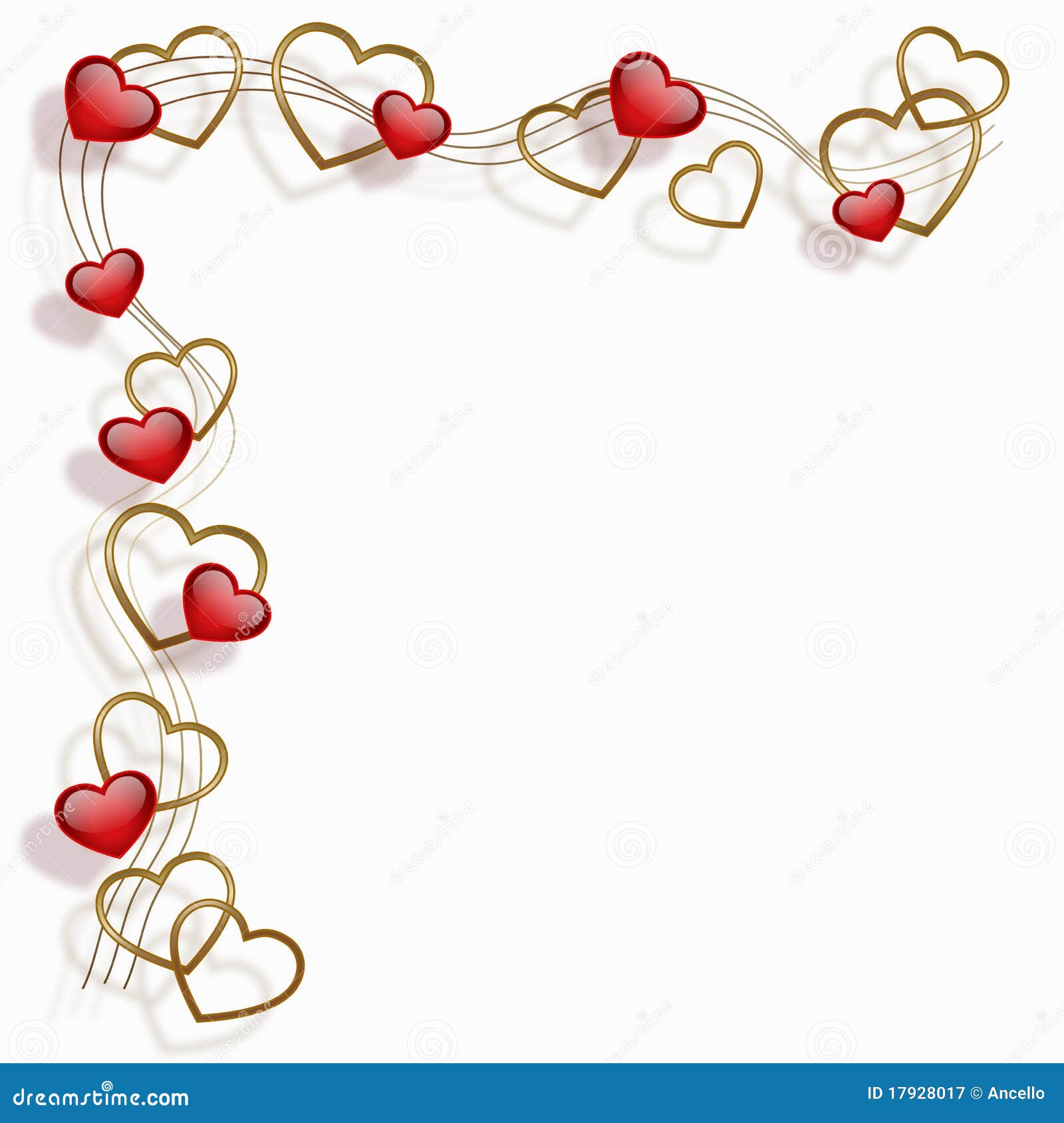 Corazones en un marco ilustración del vector. Ilustración de cristal ...