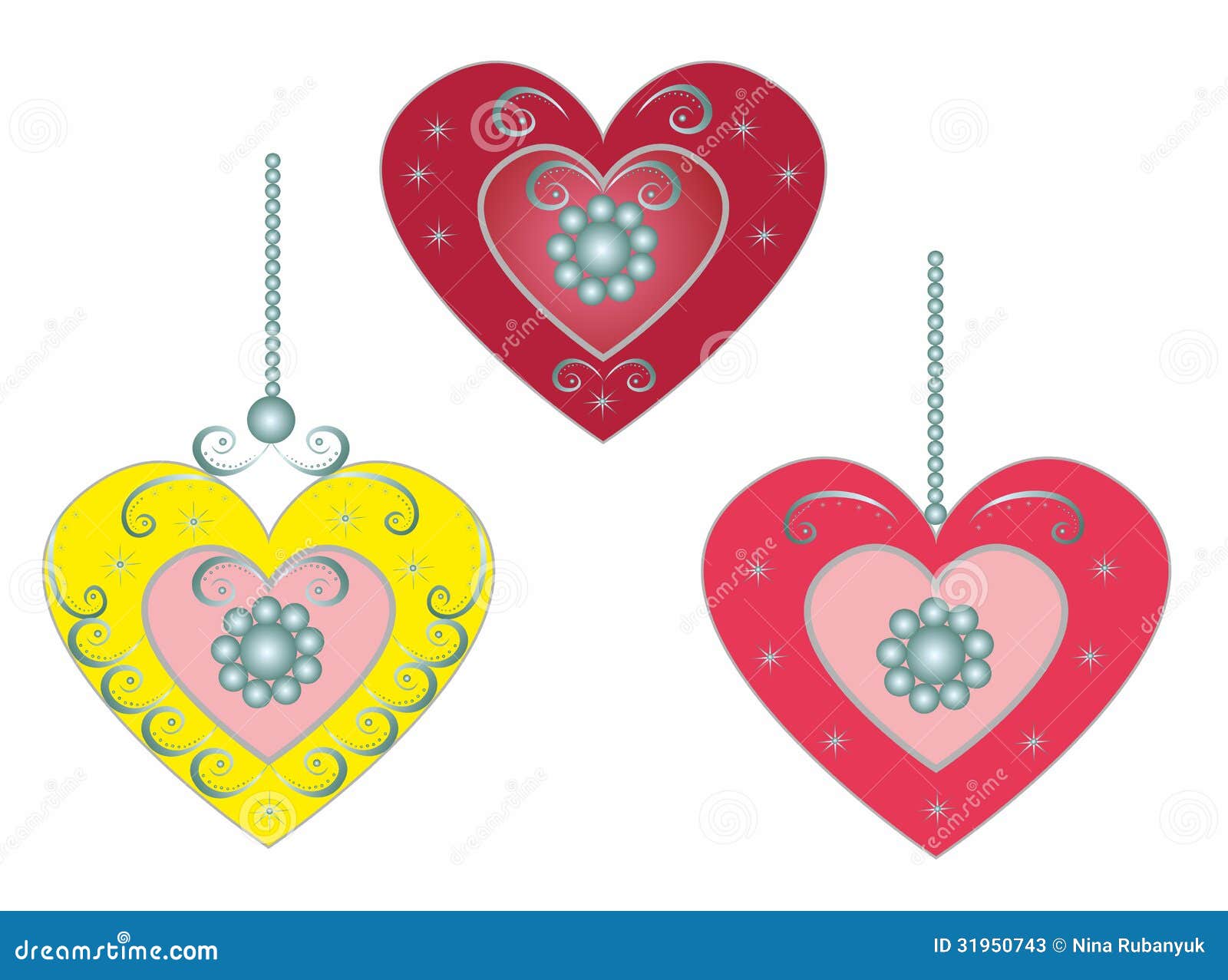 Corazones Hermosos Determinados. Ejemplo Del Vector Ilustración del ...