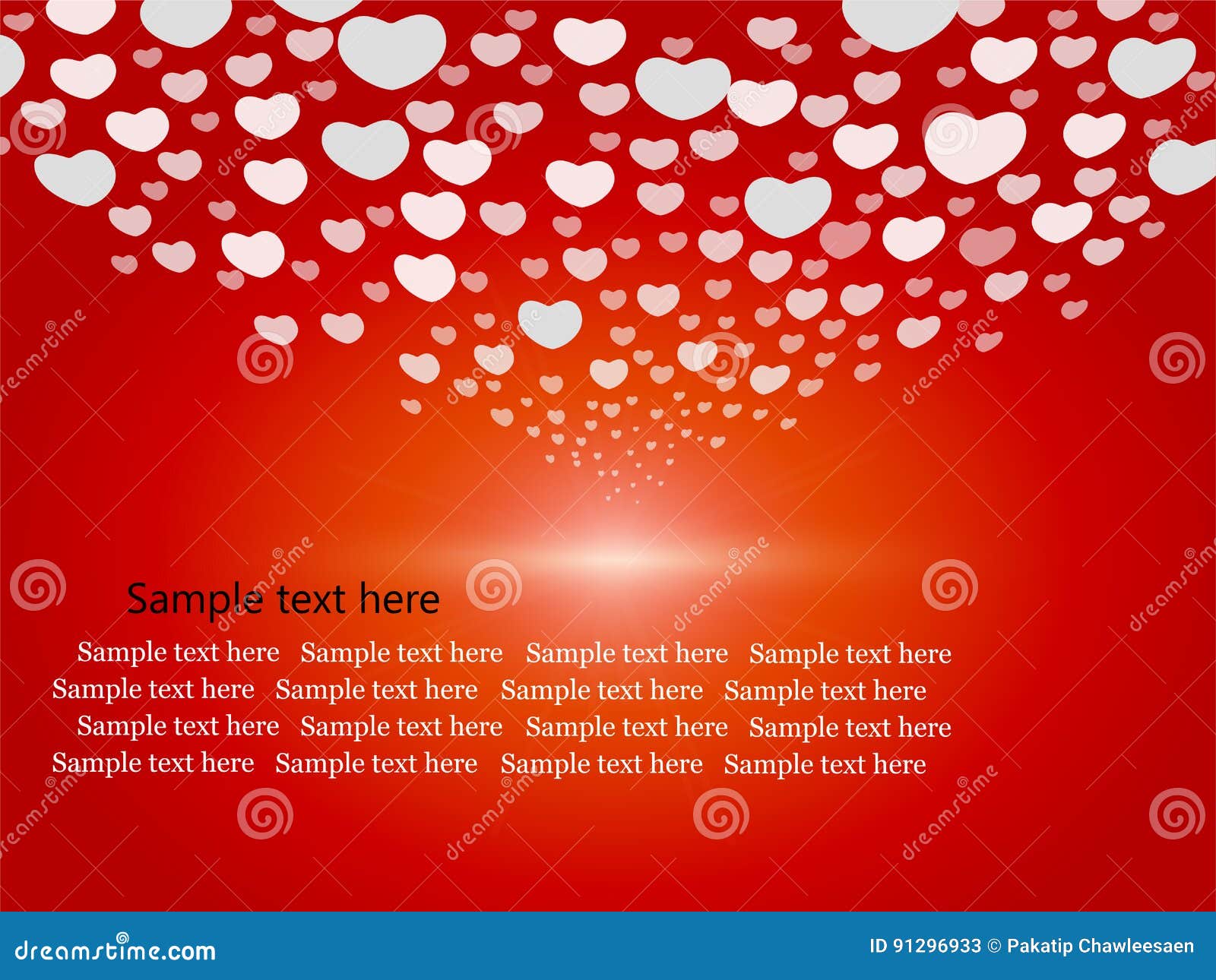 Corazones Lindos En Fondo Rojo Ilustración del Vector - Ilustración de ...