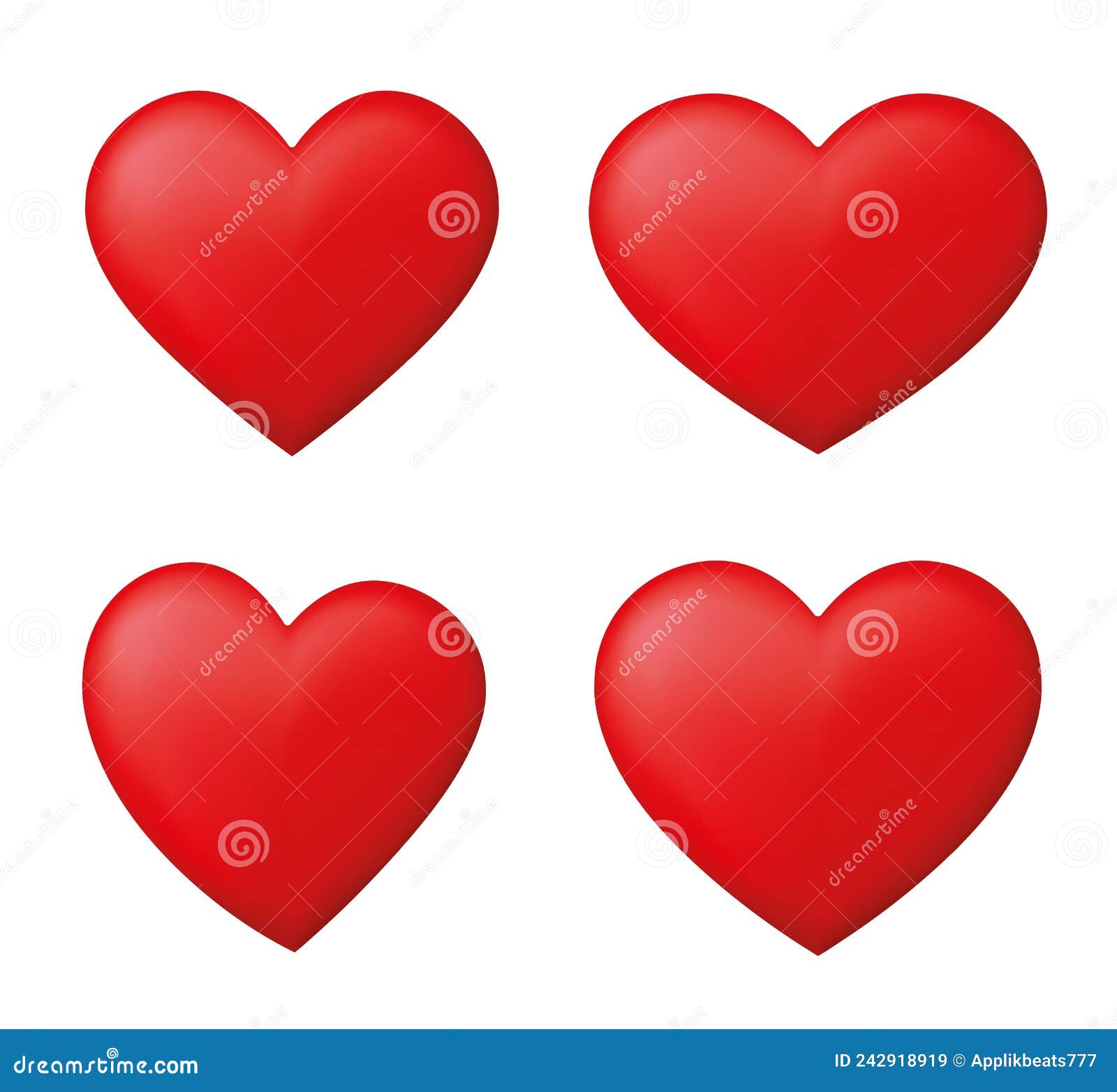 Corazones rojos perfectos ilustración del vector. Ilustración de arte ...