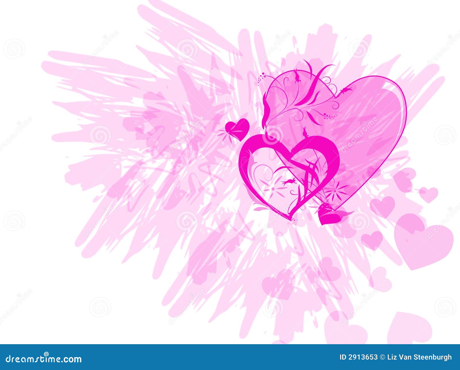 Corazones rosados stock de ilustración. Ilustración de amor - 2913653