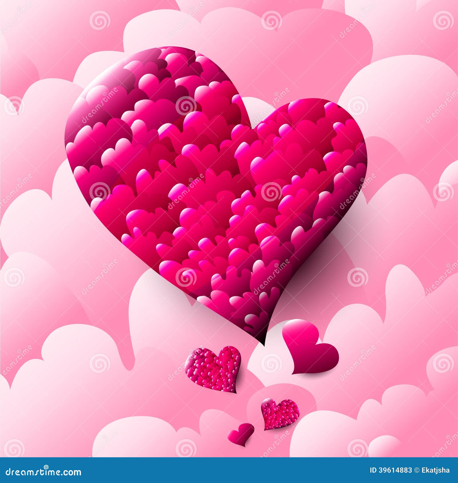 Corazones rosados ilustración del vector. Ilustración de brillante ...