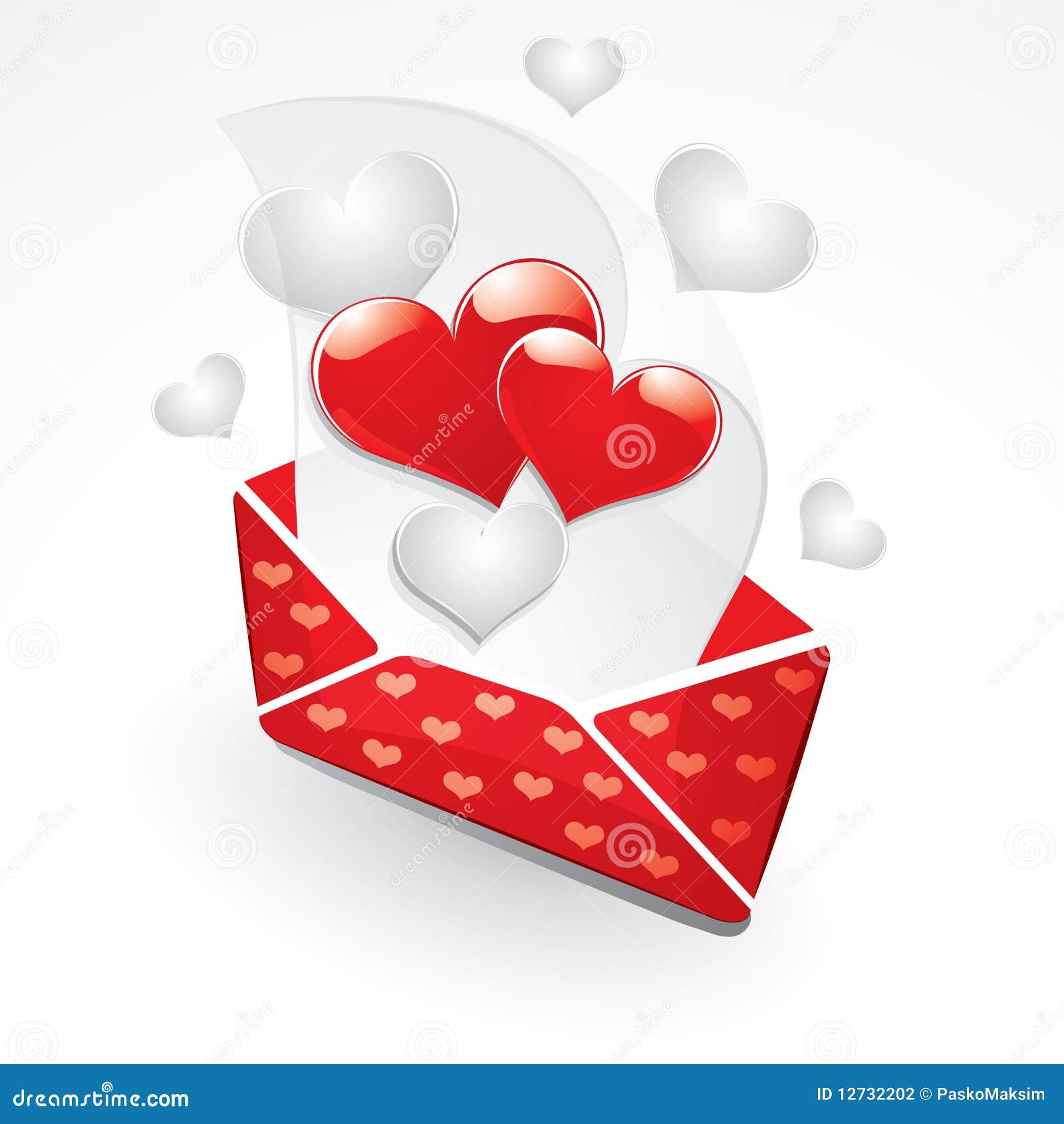 Corazones y carta de amor ilustración del vector. Ilustración de ...