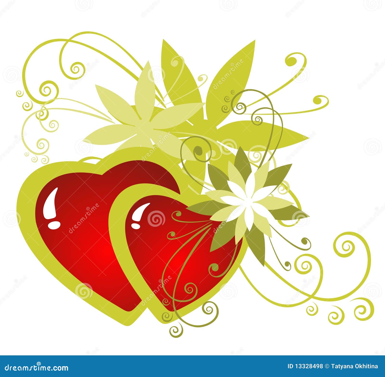 Corazones y flores ilustración del vector. Ilustración de aislado ...