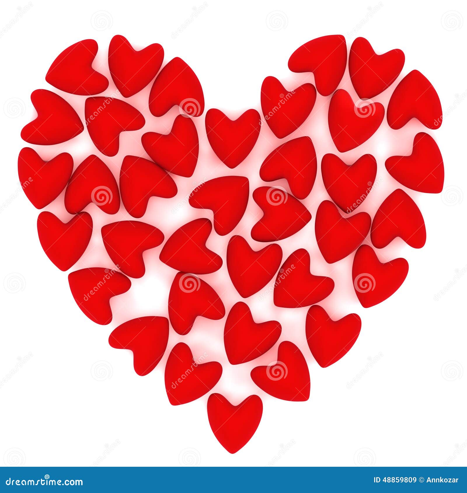 Corazón De La Tarjeta Del Día De San Valentín Hecho De Muchos Pequeños