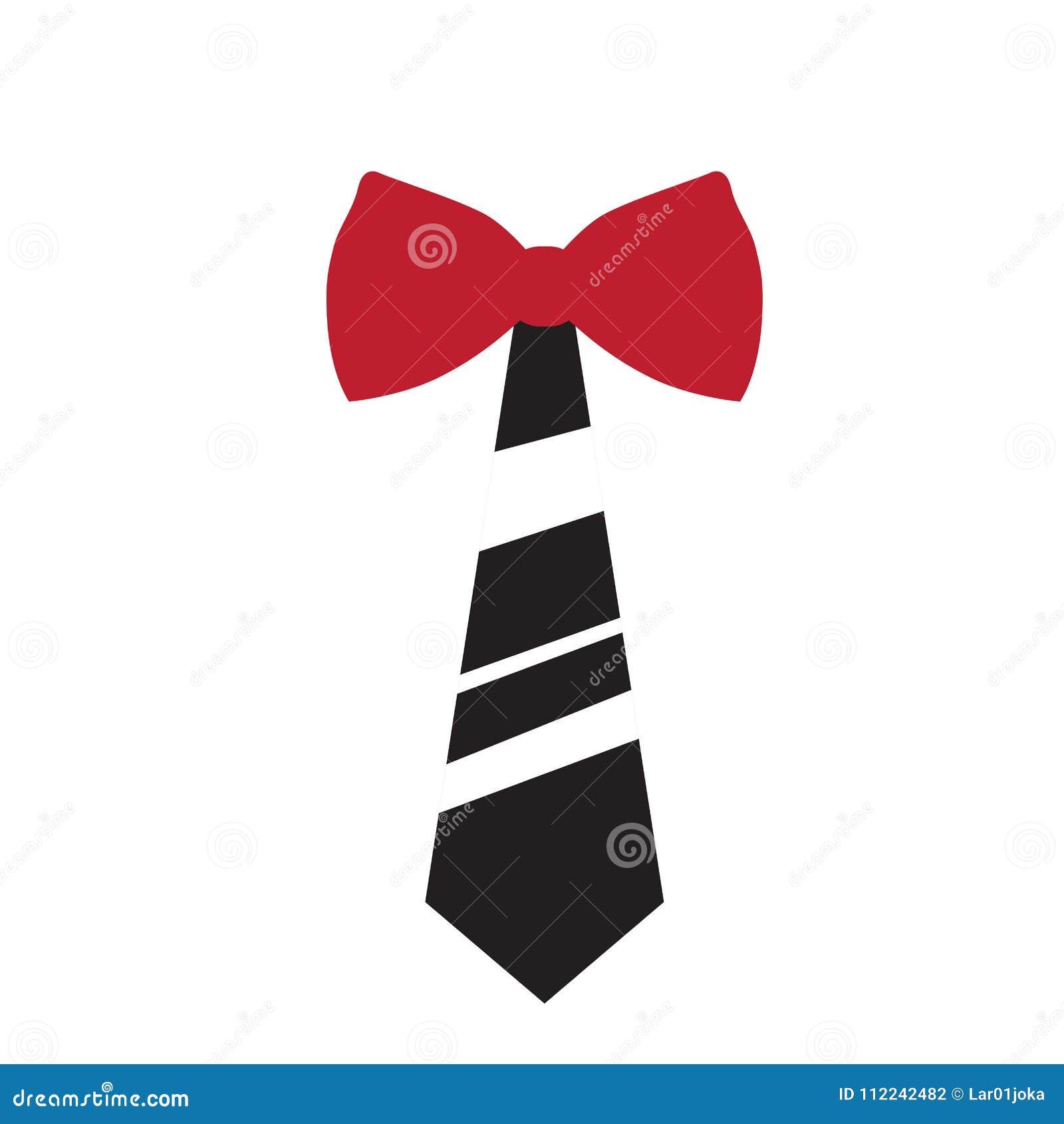 Corbata Rayada Con El Icono Del Bowtie Ilustración del Vector ...