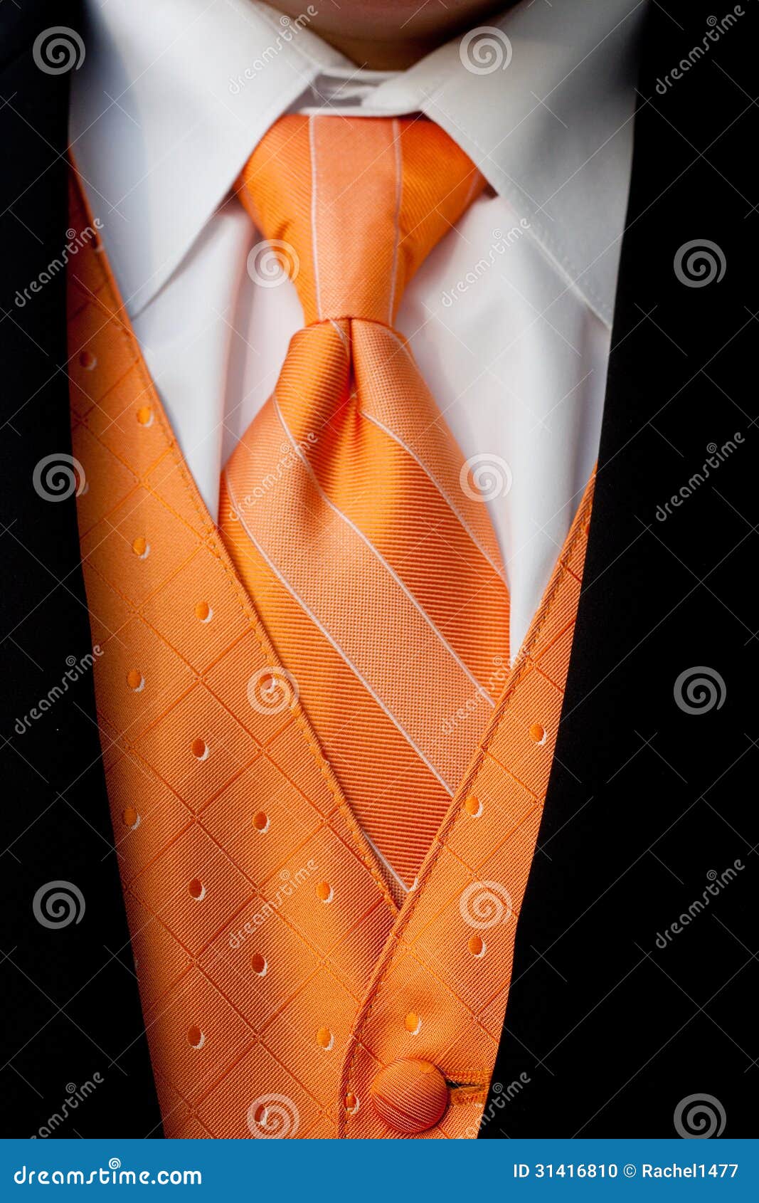 Corbata Y Chaleco Anaranjados Del Smoking Foto de archivo - Imagen de ...