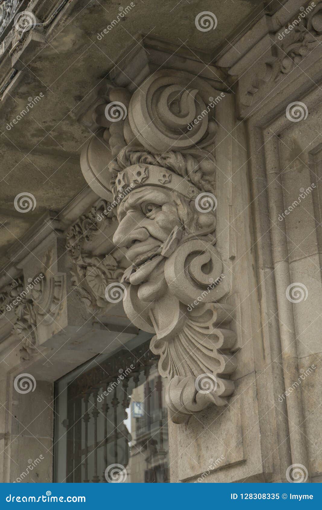 Corbel Face left side stock image. Image of sculpture - 128308335