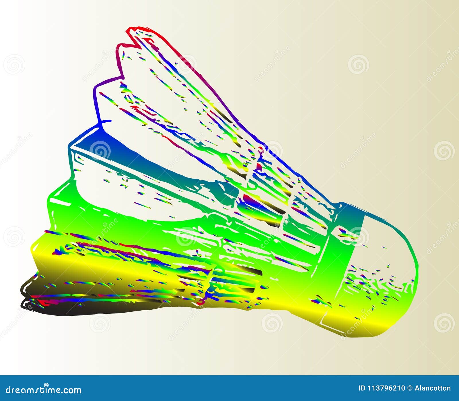 Corcho Y Plumas Del Volante Ilustración del Vector - Ilustración de ...