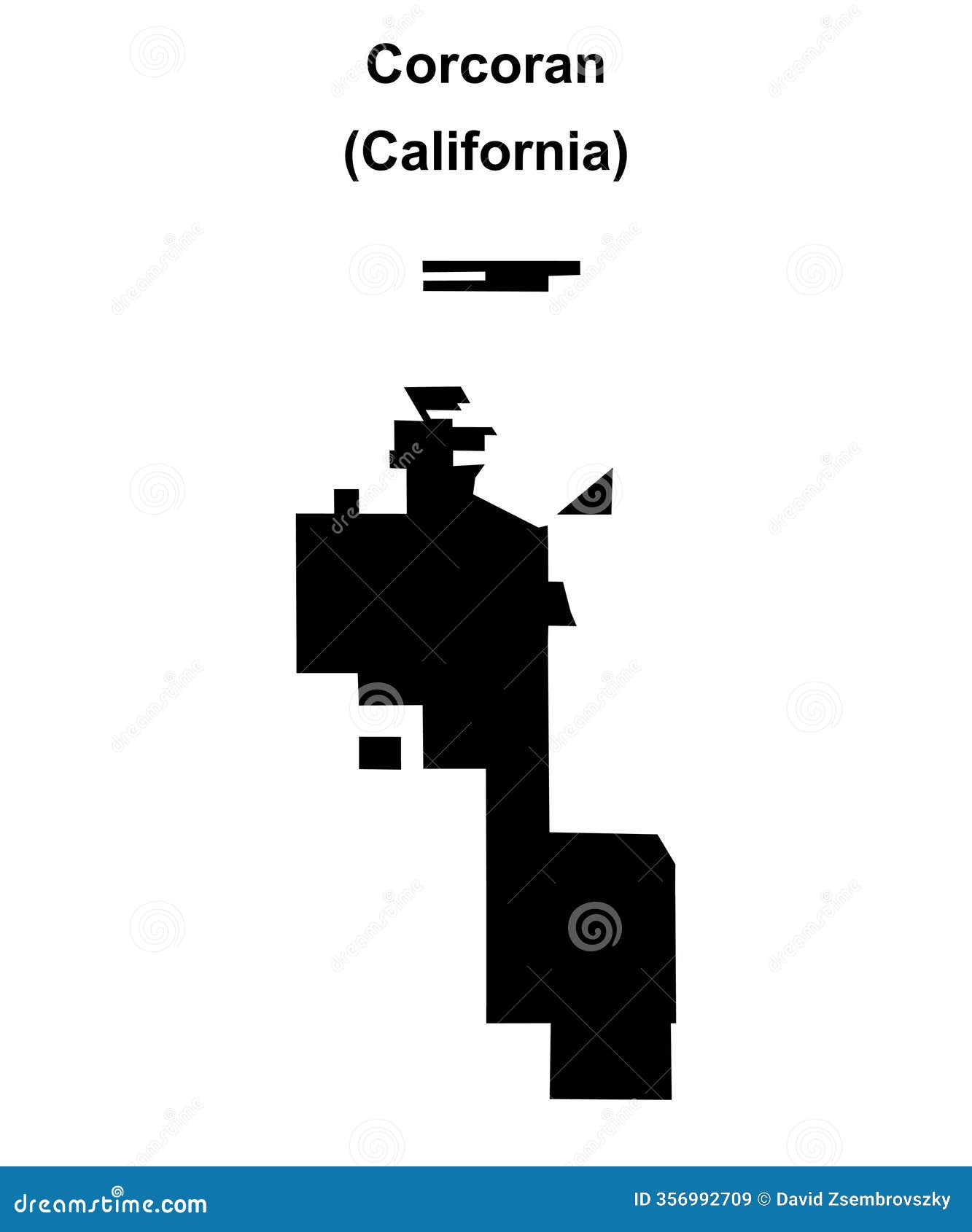Corcoran outline map stock vector. Illustration of region - 356992709