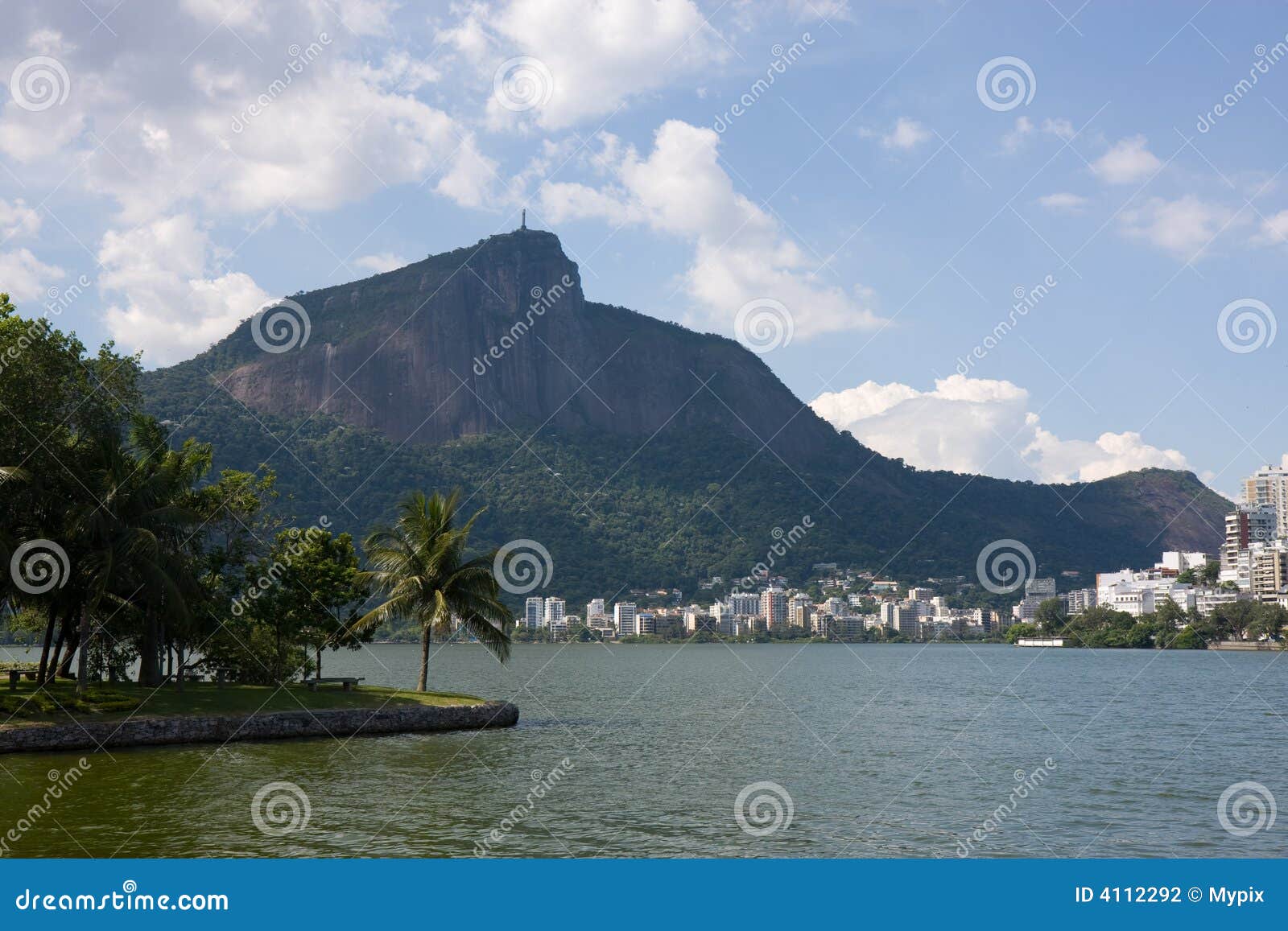 Corcovado Mountain, Rio stock photo. Image of palm, redeemer - 4112292