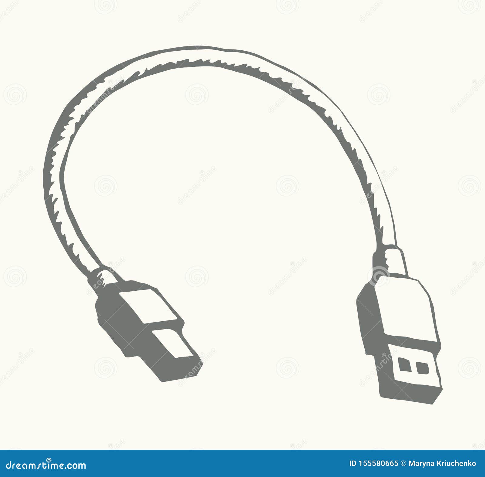 Cord for Charging the Phone. Vector Drawing Stock Vector - Illustration ...