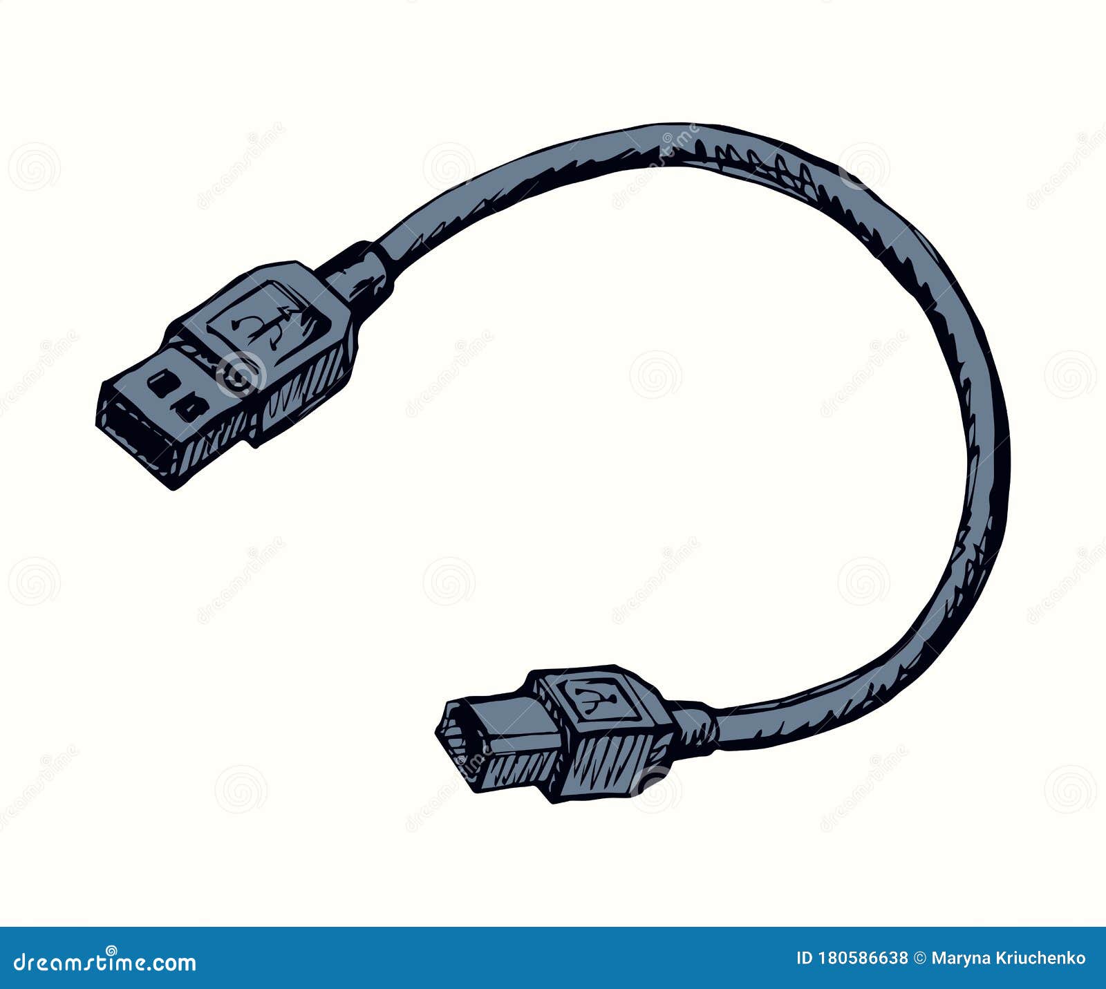 Cord for Charging the Phone. Vector Drawing Stock Vector - Illustration ...