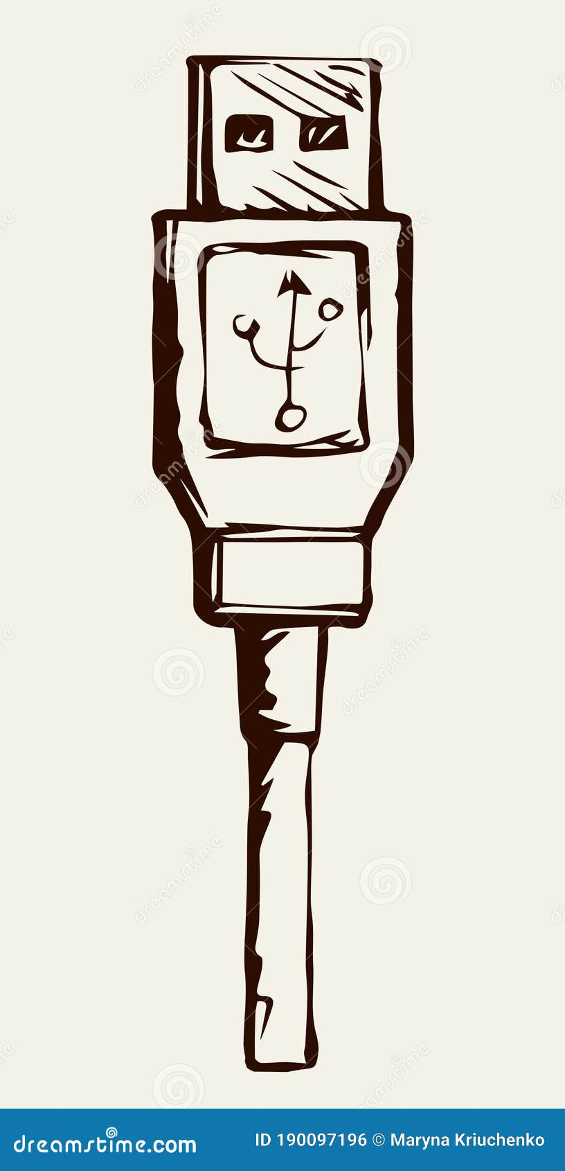 Cord for Charging the Phone. Vector Drawing Stock Vector - Illustration ...