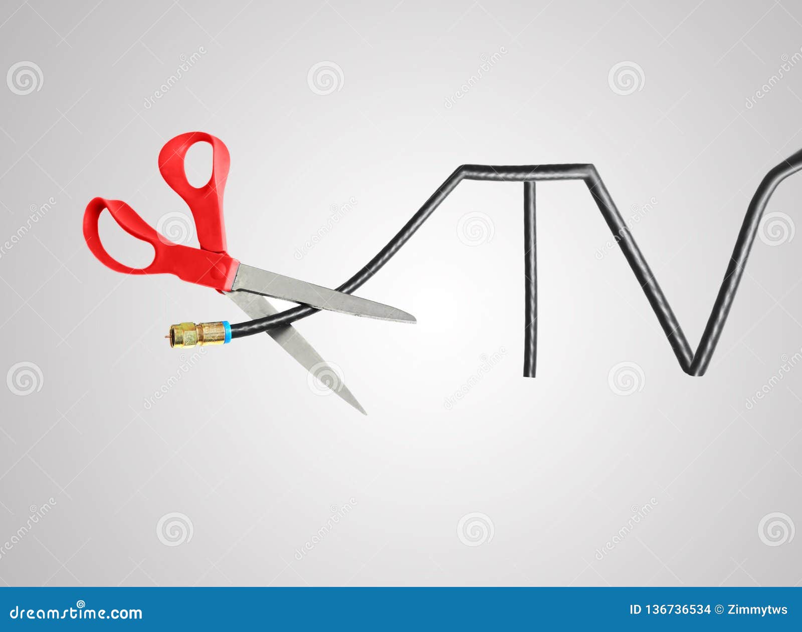 Cutting The Cord Vector Illustration | CartoonDealer.com #81650804