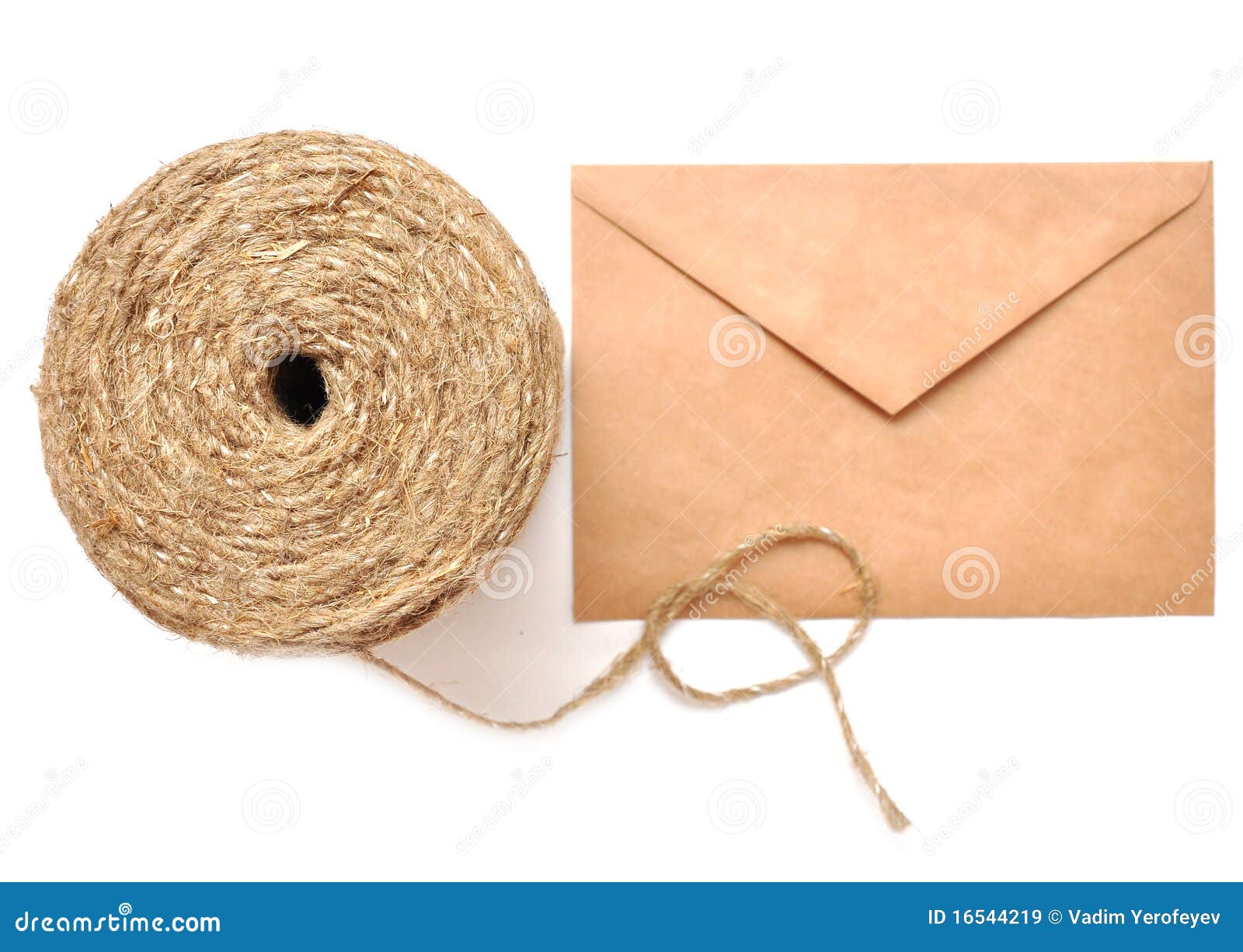 Cord and post parcel stock image. Image of natural, fasten - 16544219