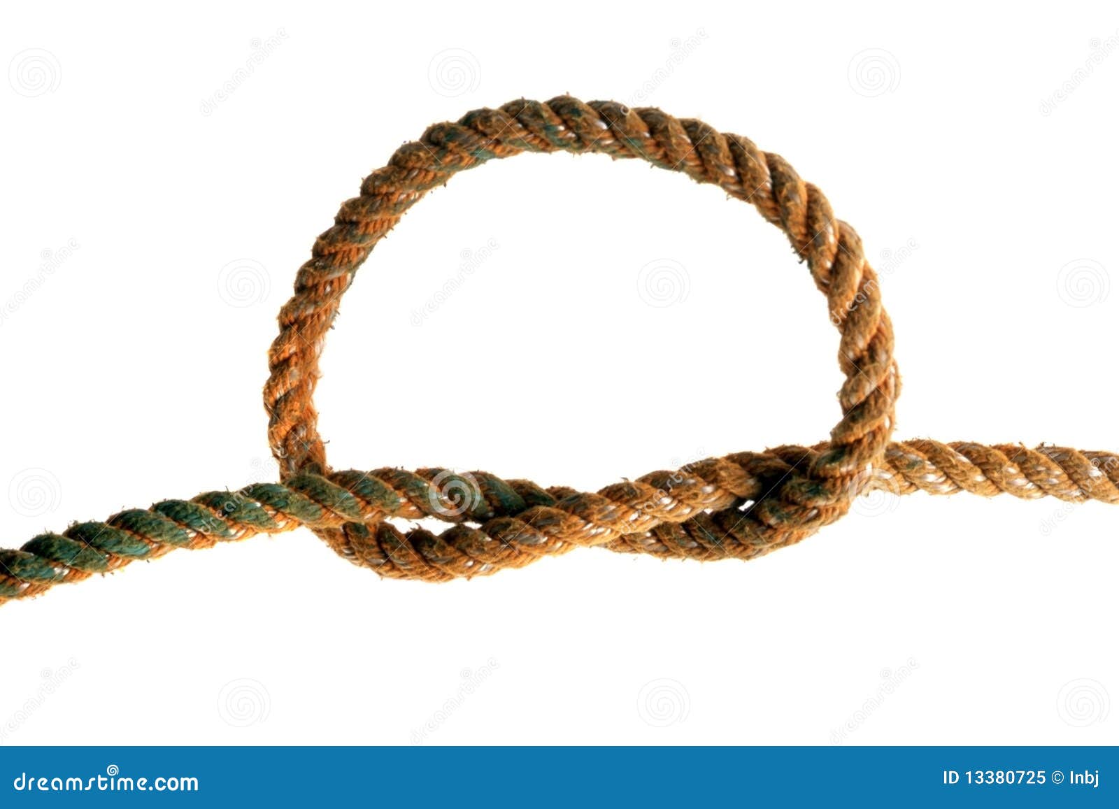Corda annodata immagine stock. Immagine di isolamento - 13380725