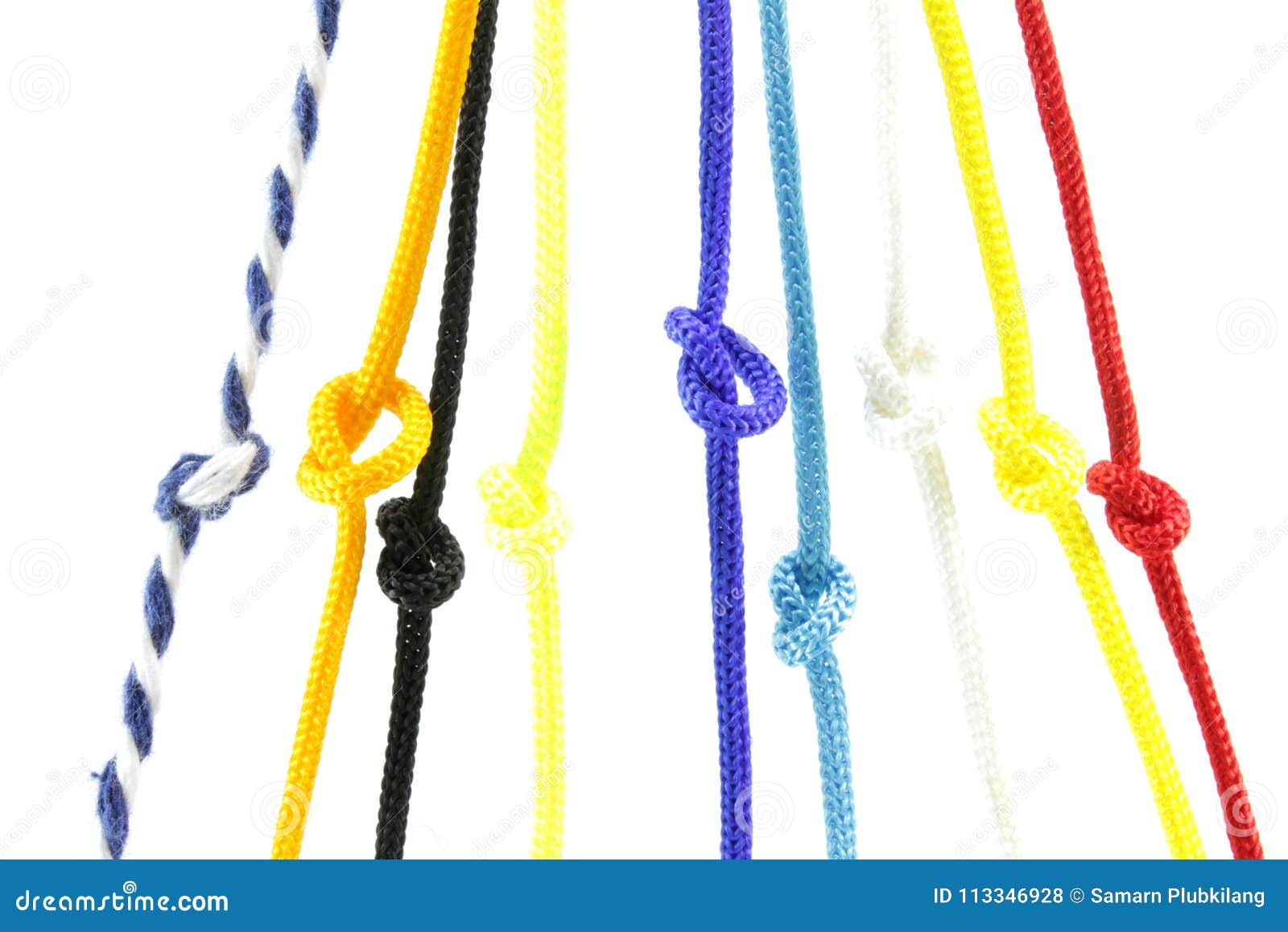 Corda Enrolado Multi-colorida E Corda Atada Foto de Stock - Imagem de ...