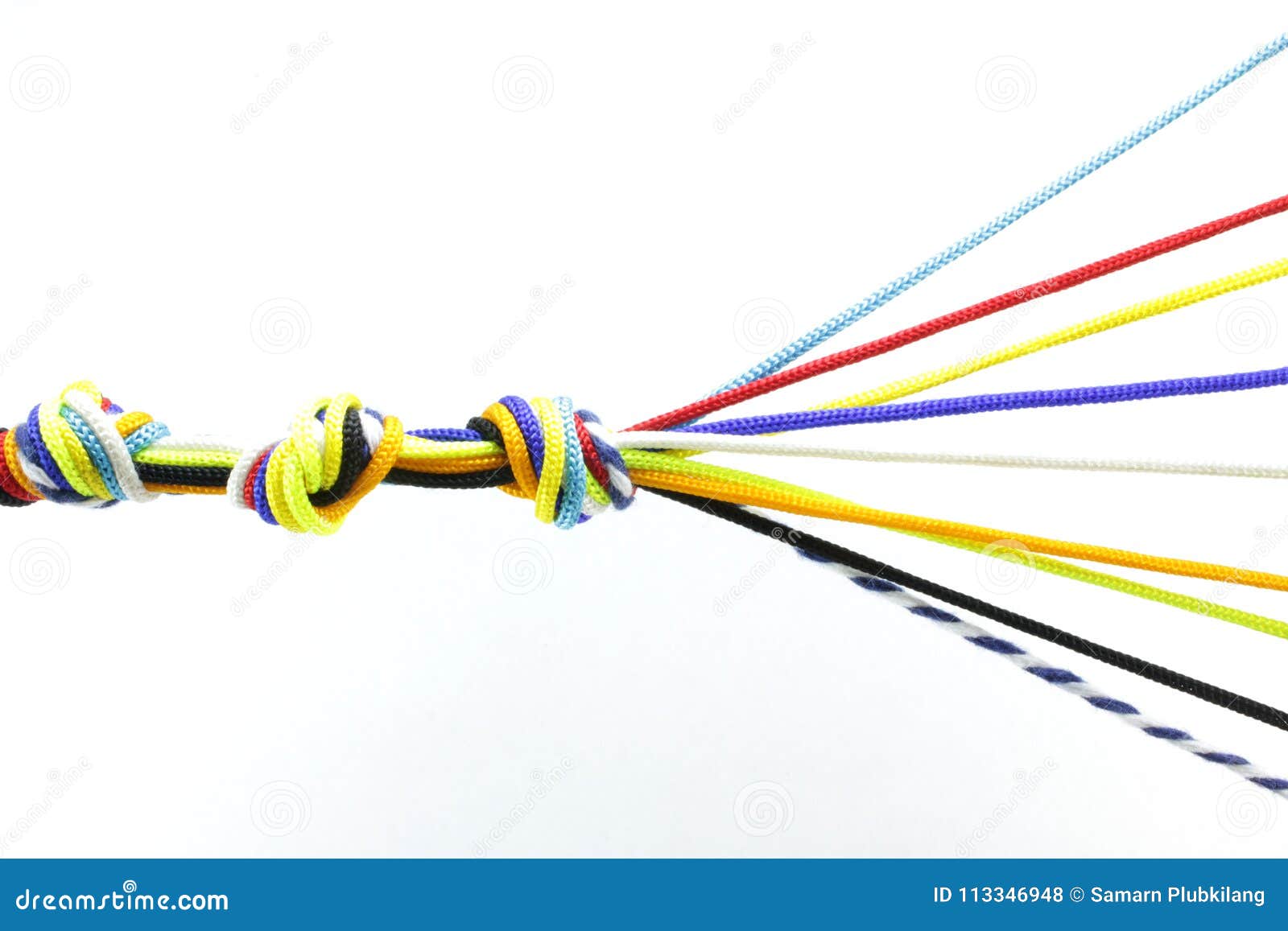 Corda Enrolado Multi-colorida E Corda Atada Foto de Stock - Imagem de ...