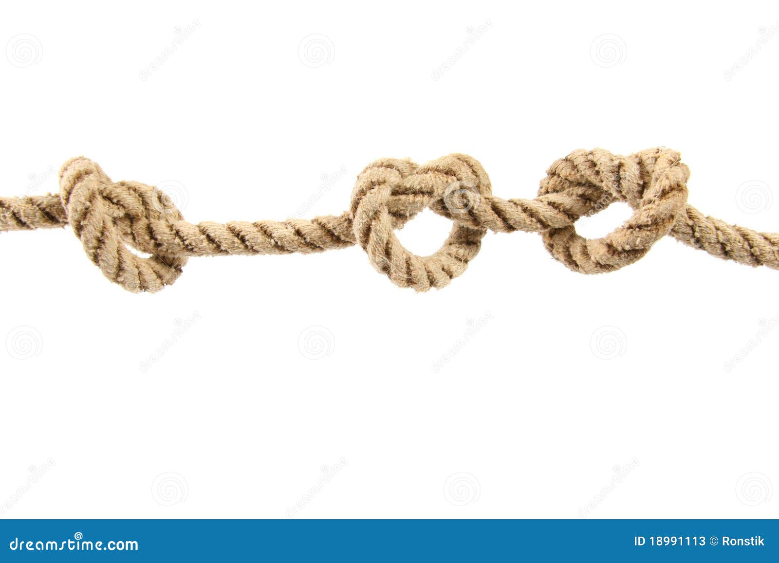 Corde avec trois noeuds image stock. Image du effet, branchez - 18991113